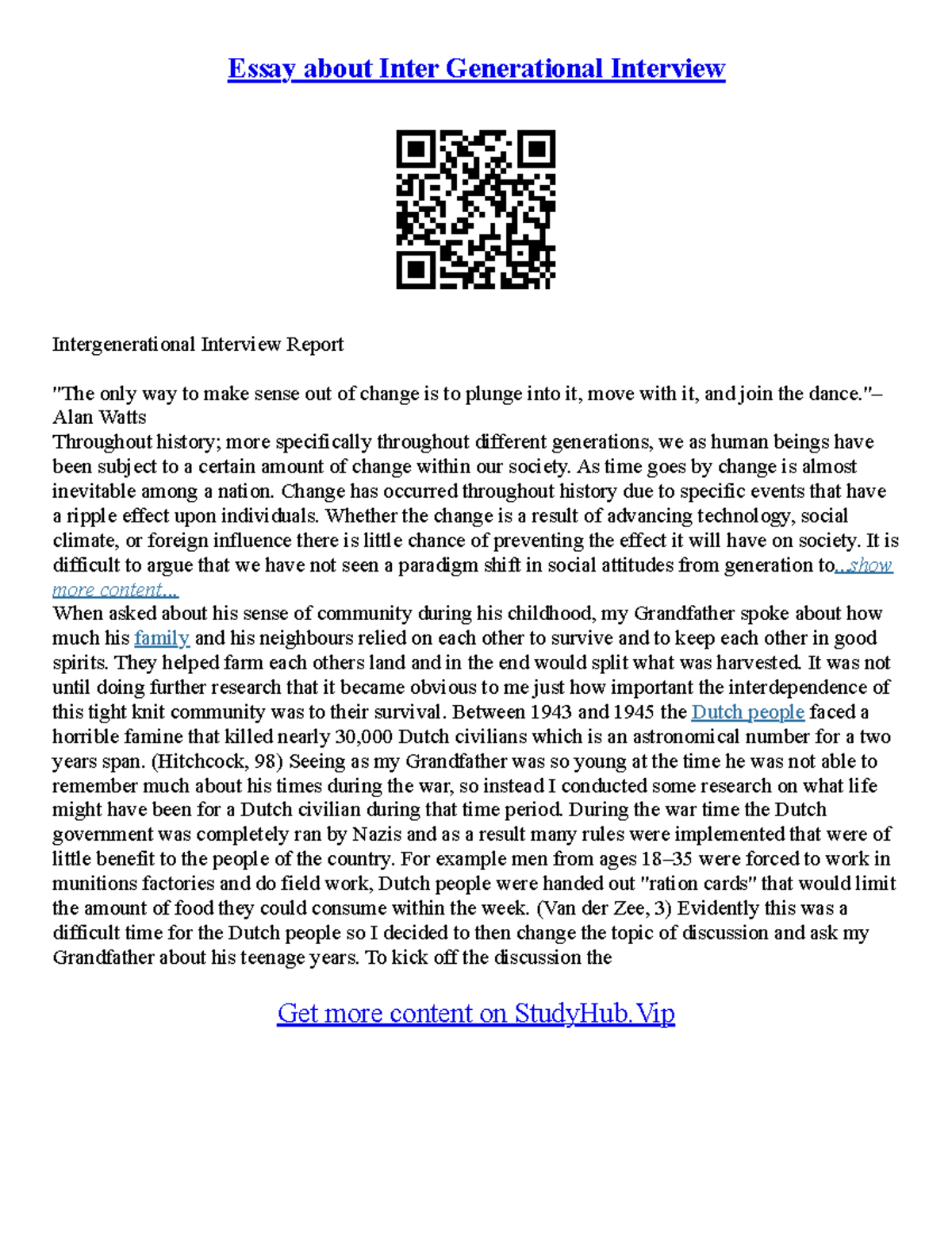 Essay About Generation Gap - Essay about Inter Generational Interview ...