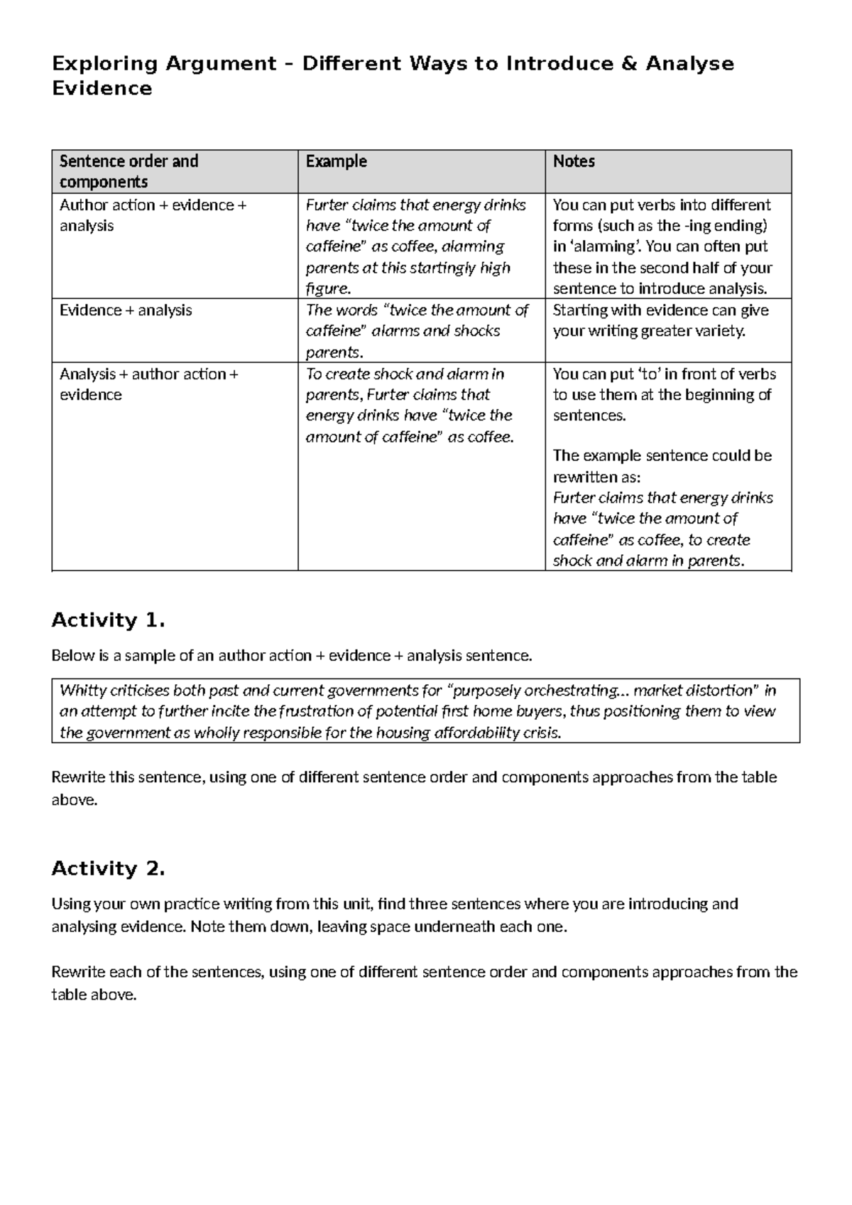 EA - Introducing & Analysing Evidence - Exploring Argument – Different ...