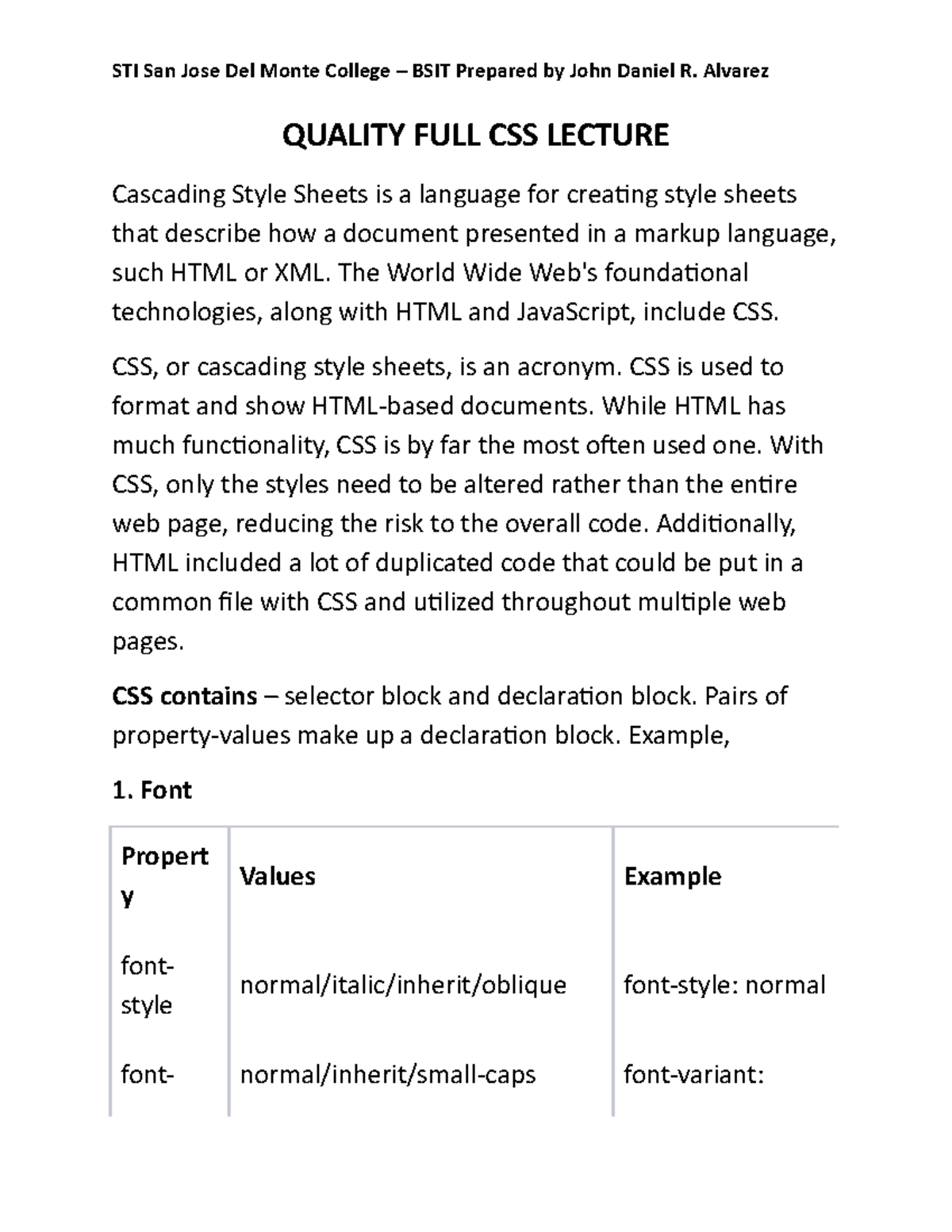 Quality Full Lecture About Css Quality Full Css Lecture Cascading Style Sheets Is A Language