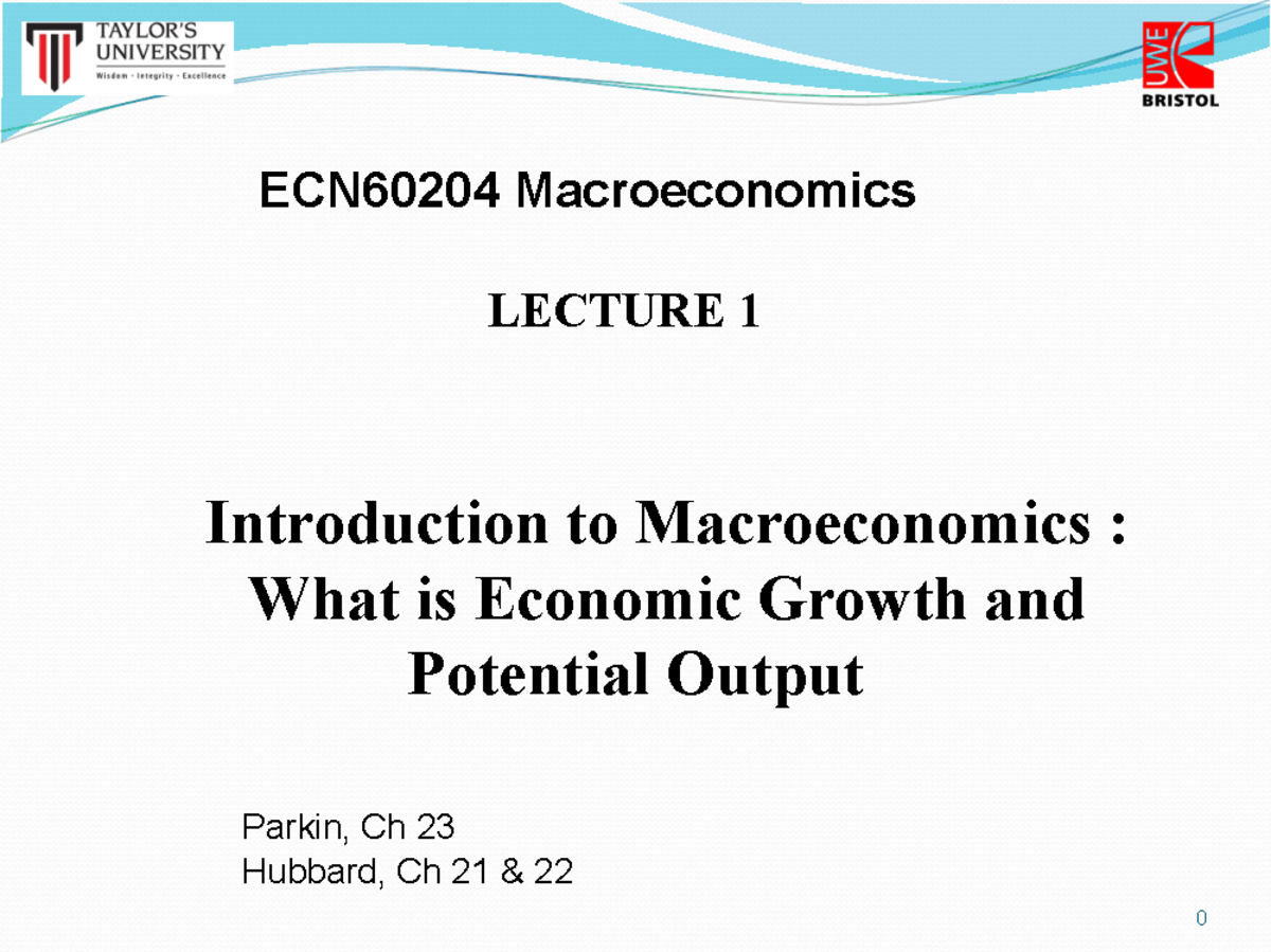 Lecture 1 Economic Growth Potential Output 5803794 d33672 ...