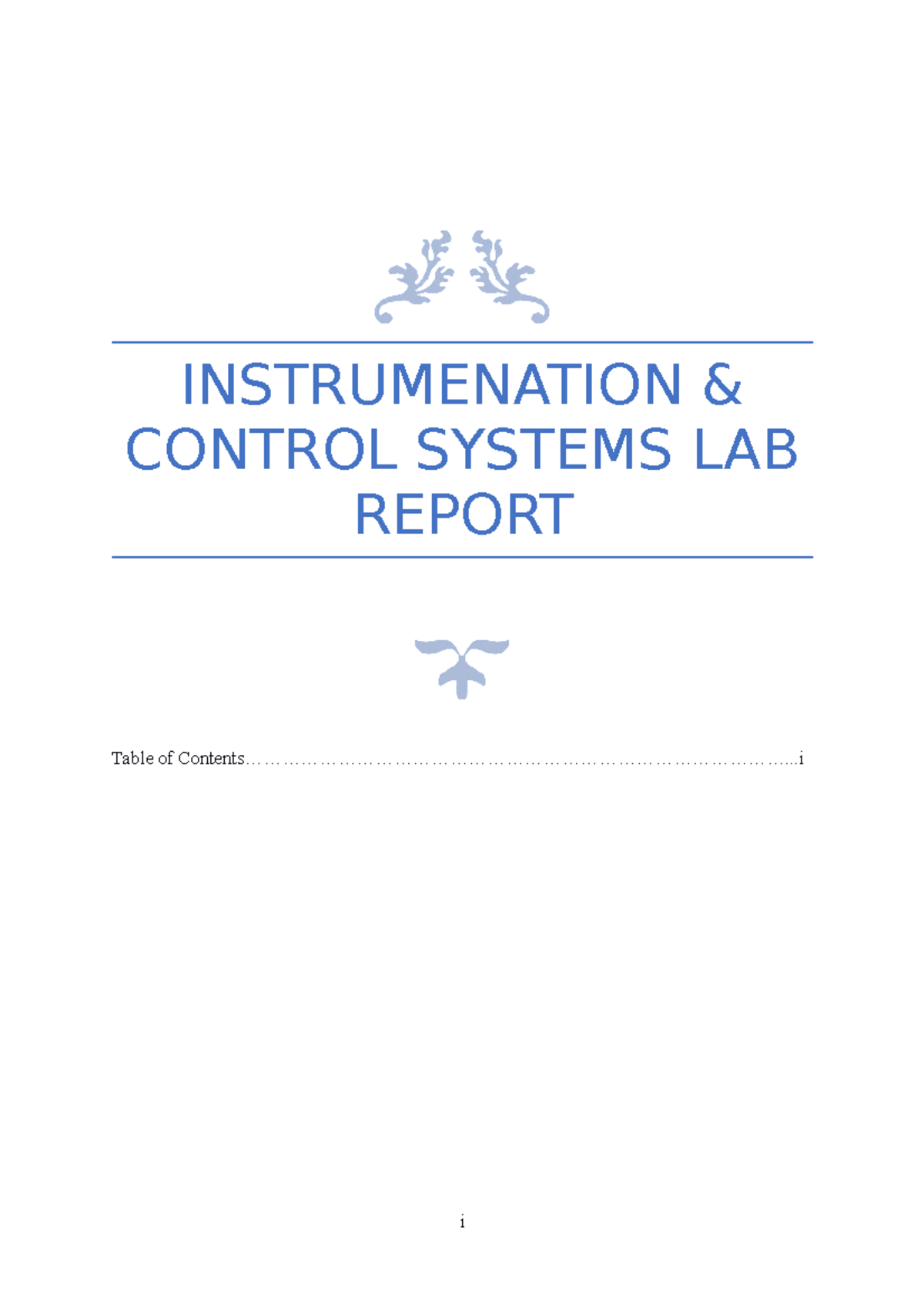 Instrumentation and control - INSTRUMENATION & CONTROL SYSTEMS LAB ...