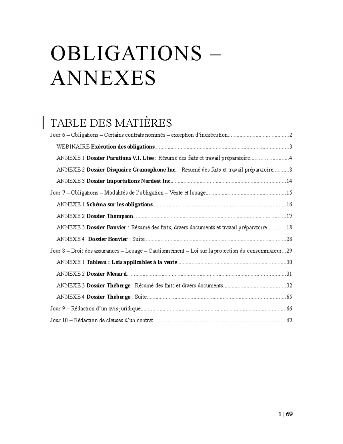 Obligations III - Annexes (vierge) - OBLIGATIONS – ANNEXES Jour 6 ...