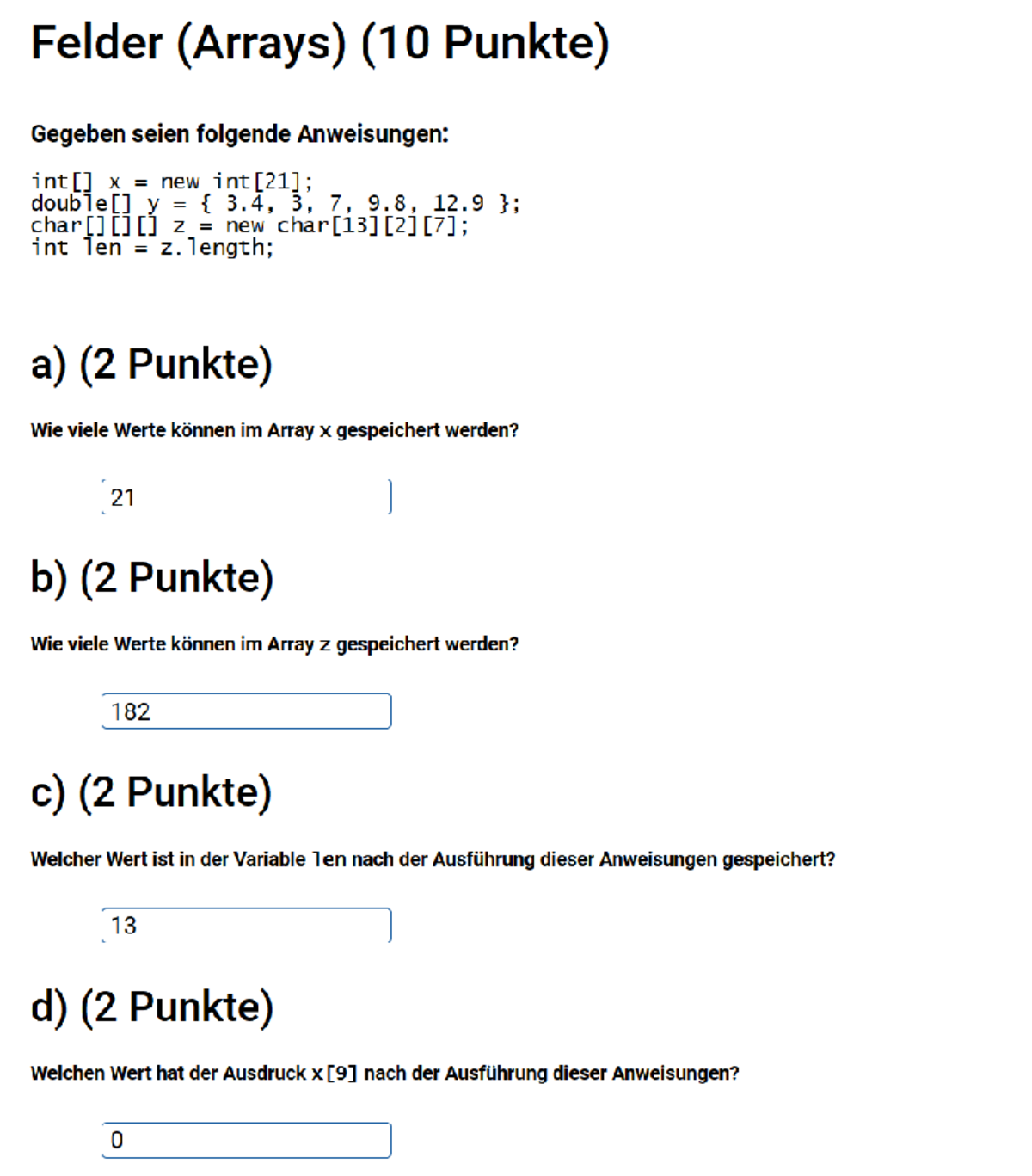 Einsendeaufgaben 3 - Einführung in die objektorientierte Programmierung ...