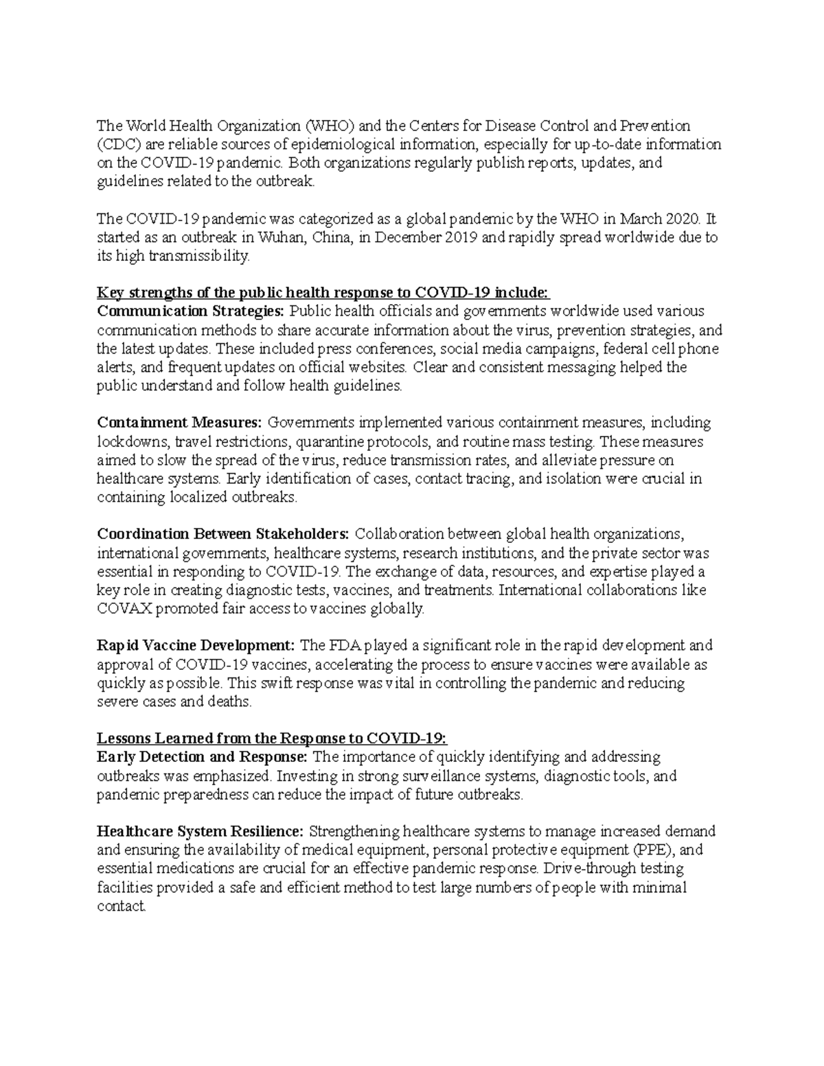 Week 4 Collab Cafe - NR586 - The World Health Organization (WHO) and ...