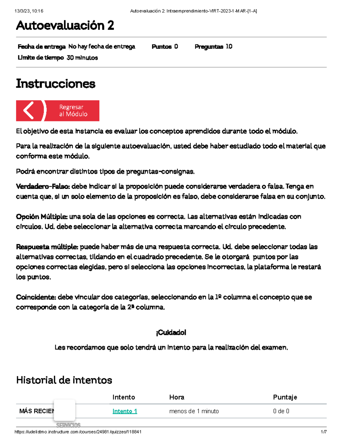 Autoevaluaci Ã³n 2 Intraemprendimiento-VIRT-2023-1-MAR-[1-A] - Autoevaluación 2 Fecha de entrega ...