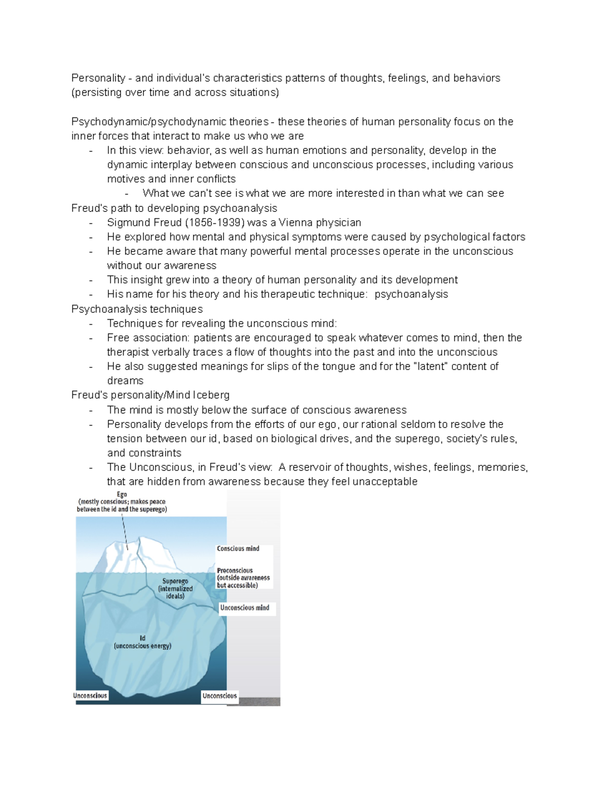 Psych chapter 11 notes - Personality - and individual’s characteristics ...