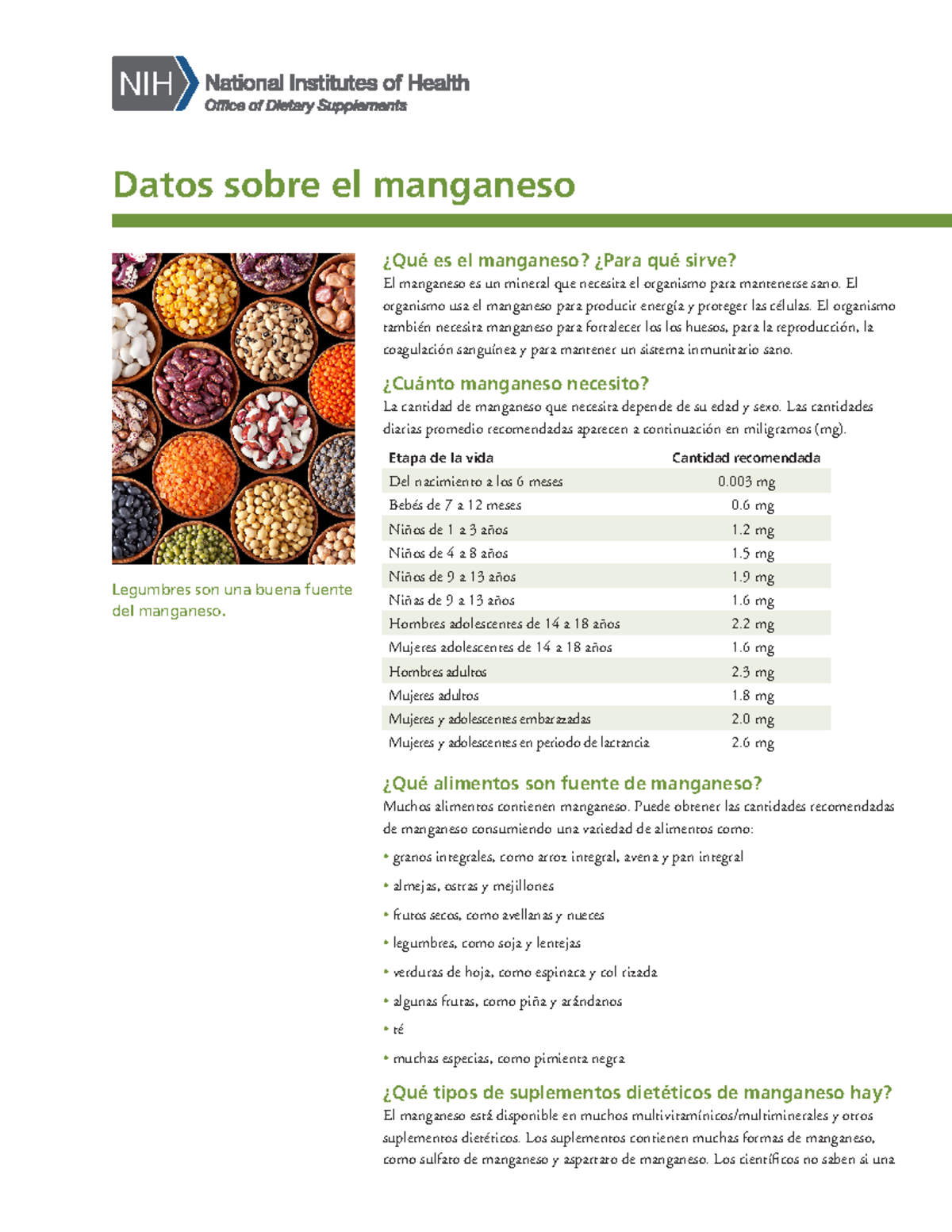 Manganese-Datos En Espanol - ¿Qué es el manganeso? ¿Para qué sirve? El manganeso es un mineral ...
