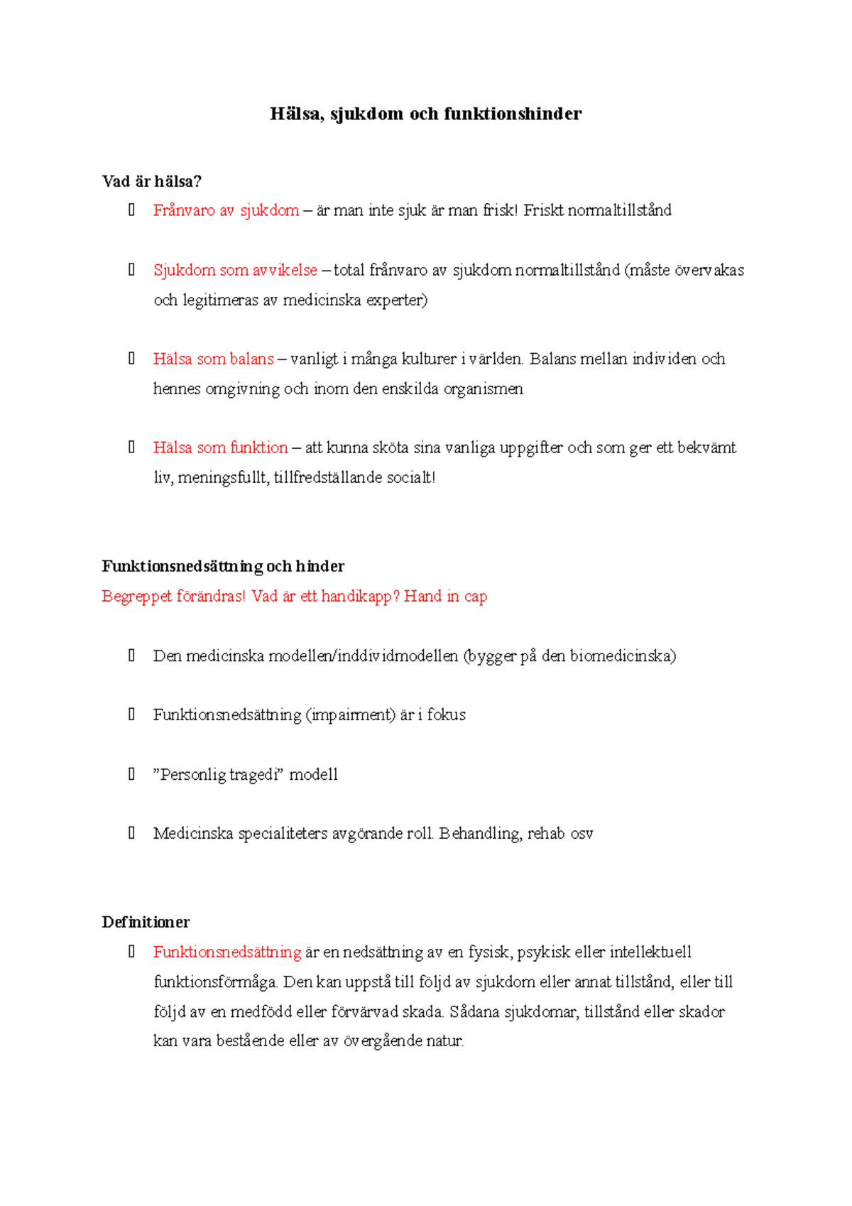 Hälsa, sjukdom och funktionshinder - Hälsa, sjukdom och funktionshinder ...
