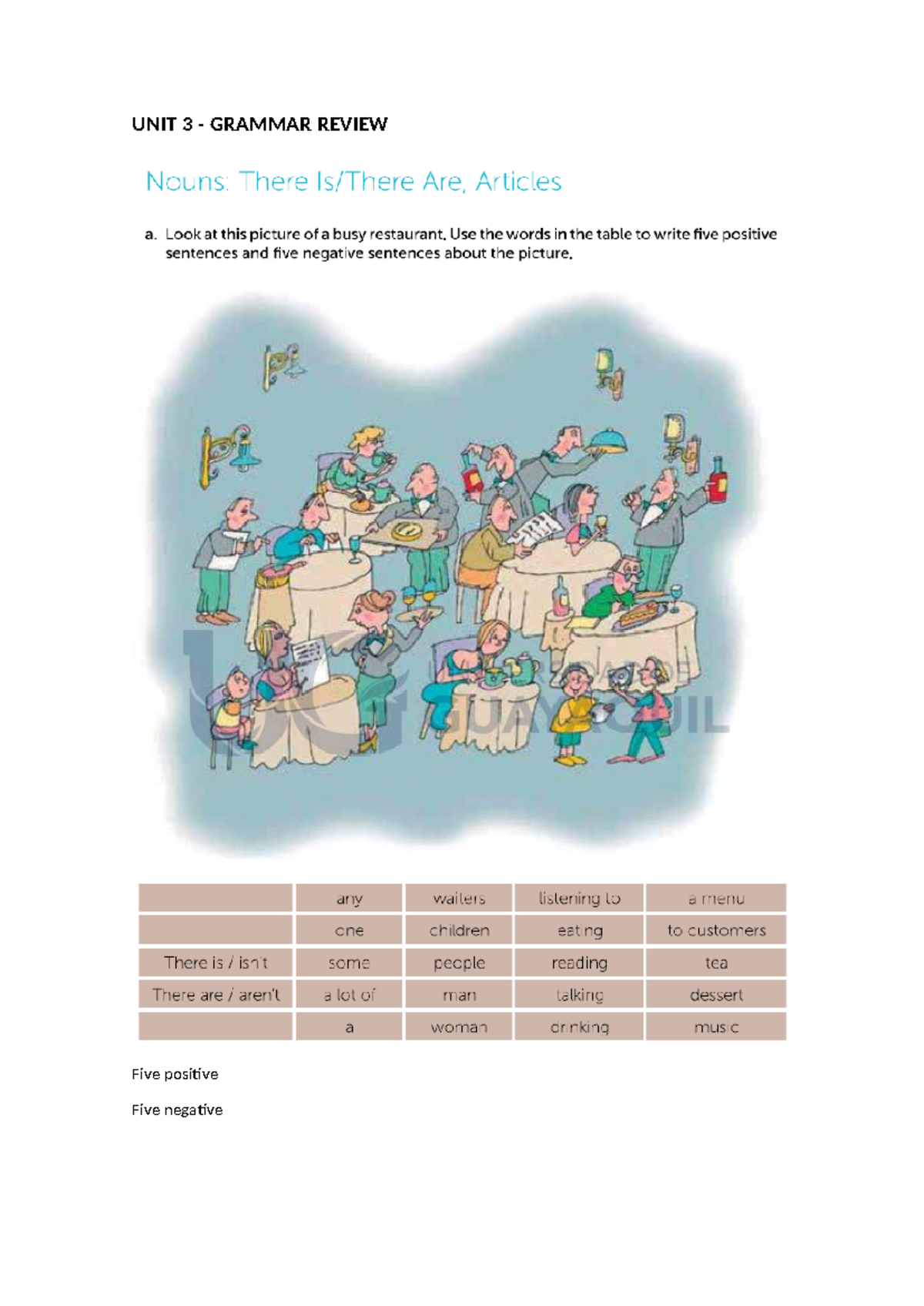 UNIT 3 UNIT 4 Grammar Review - Literatura Juvenil - UNIT 3 - GRAMMAR ...