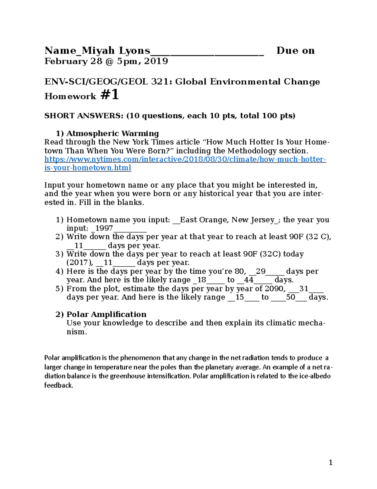 Environmental Science Homework - Name_Miyah Due on February 28 5pm ...