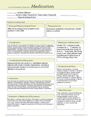 ATI Medication- ativan - ACTIVE LEARNING TEMPLATES TherapeuTic ...