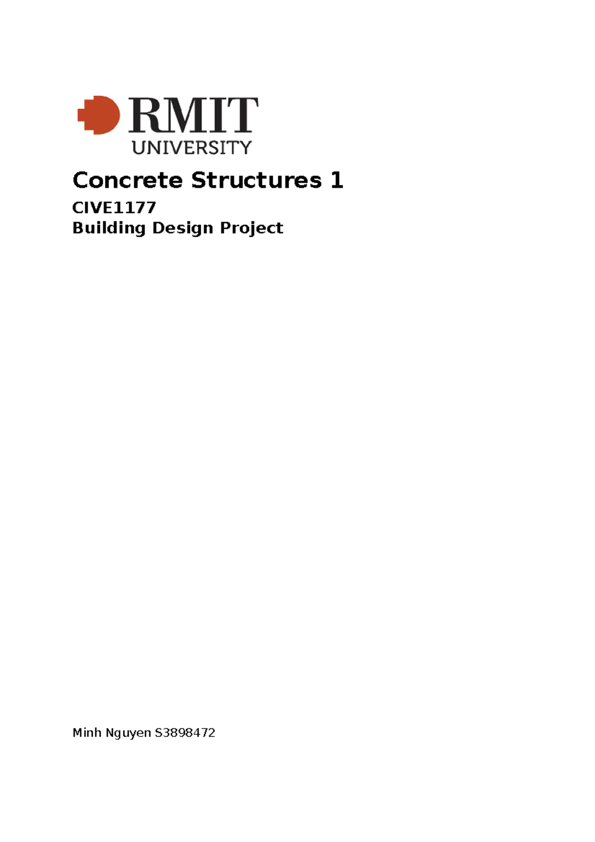 Building Project Report minh nguyyen - Concrete Structures 1 CIVE ...