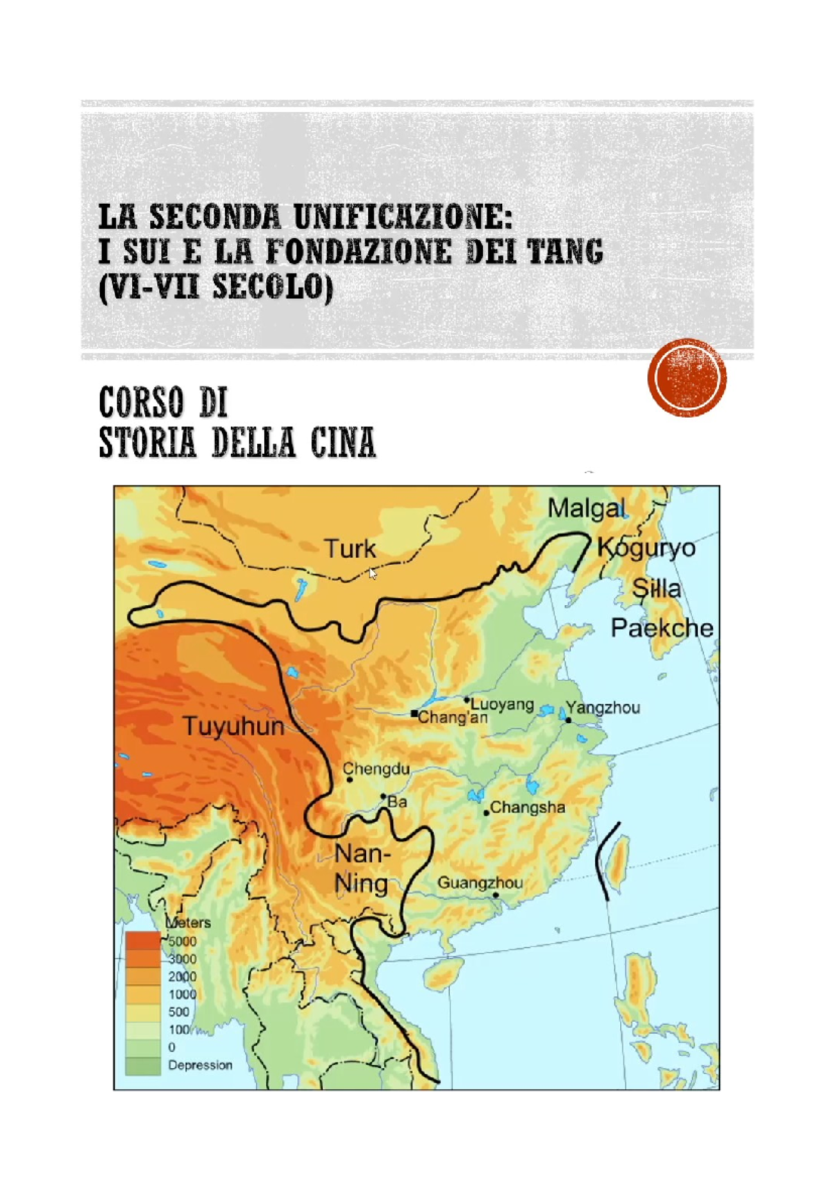 Dinastie Sui e Tang - Storia della cina - ^grande canale - Studocu