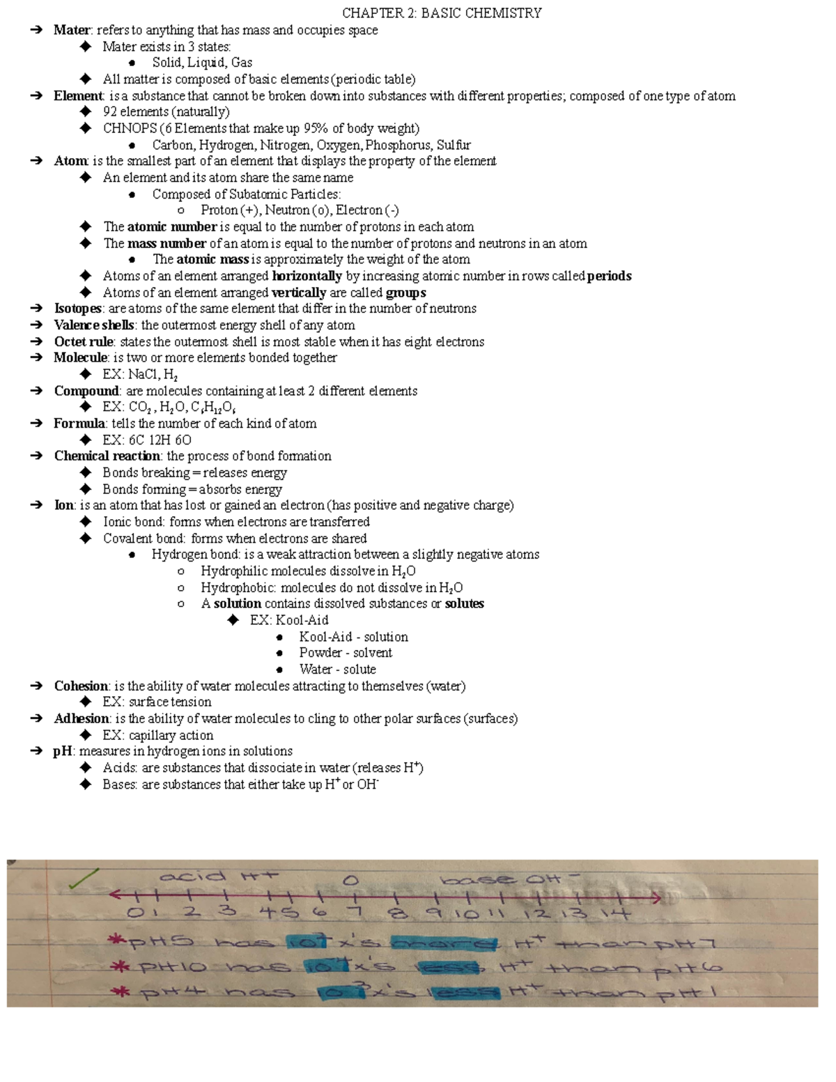 Chapter 2 Basic Chemistry - CHAPTER 2: BASIC CHEMISTRY Mater: refers to ...