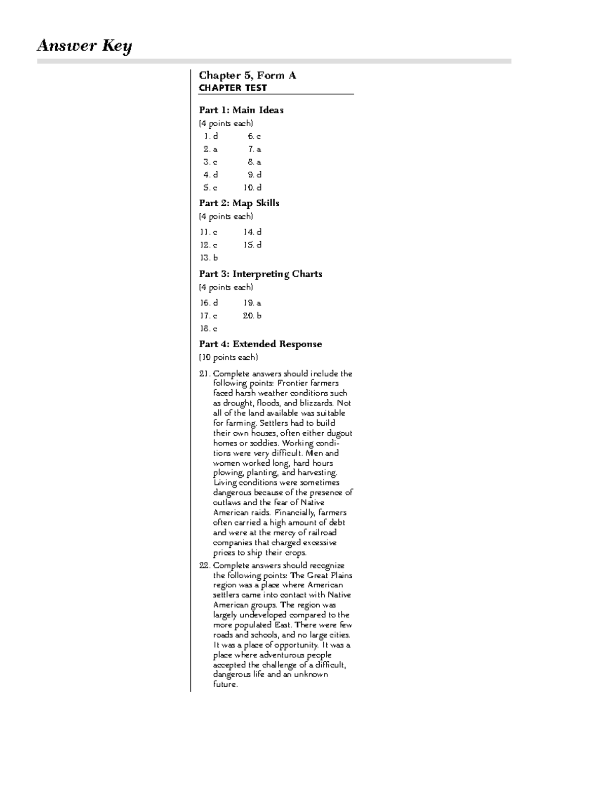 Test ch 5 answers book-2 - Answer Key Chapter 5, Form A CHAPTER TEST ...