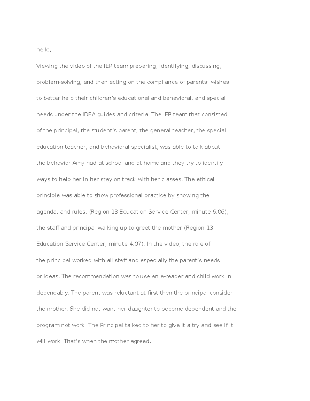 SPD-200 Topic 1 Dq 1 - Survey of Special Education: mild to moderate ...