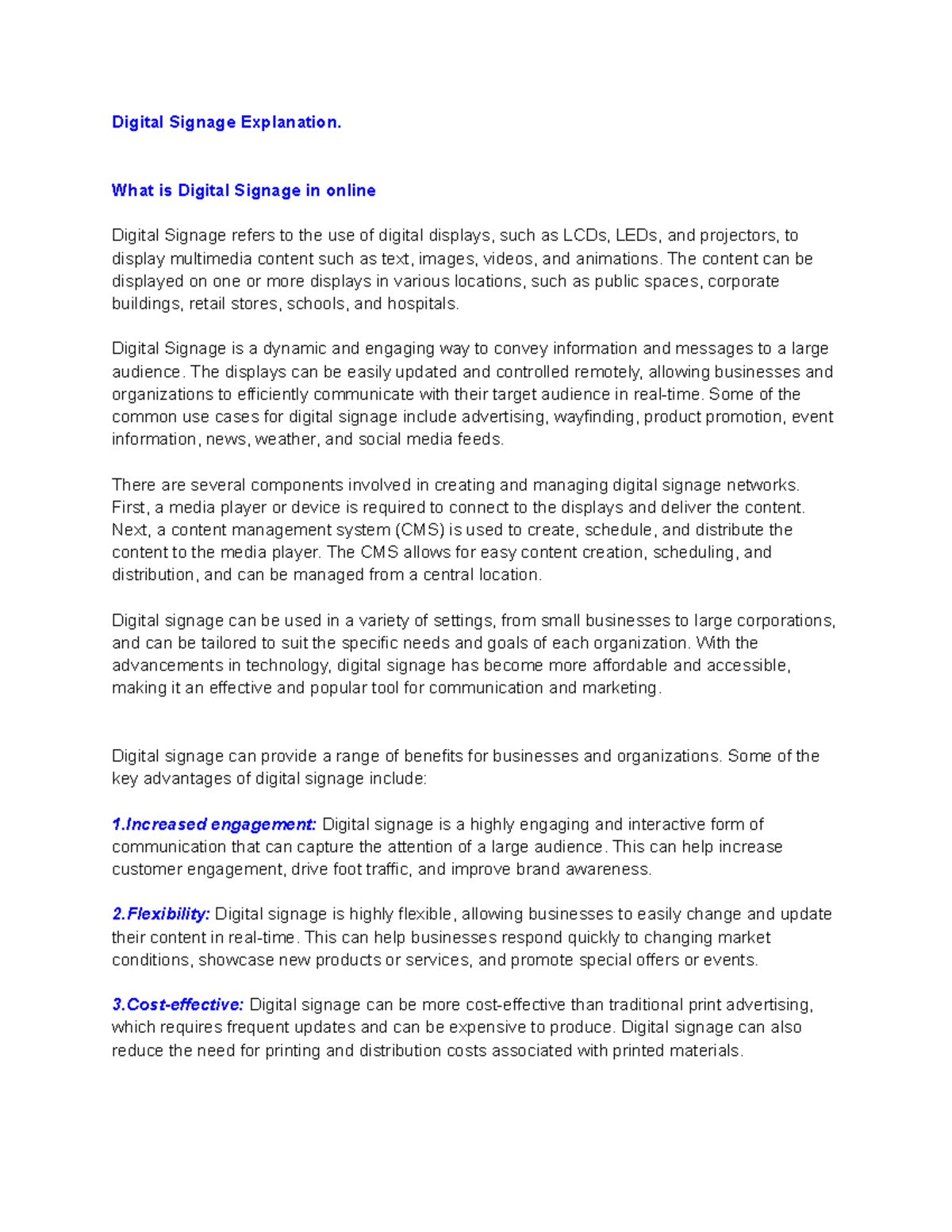 What is Digital Signage in online - Digital Signage Explanation. What ...