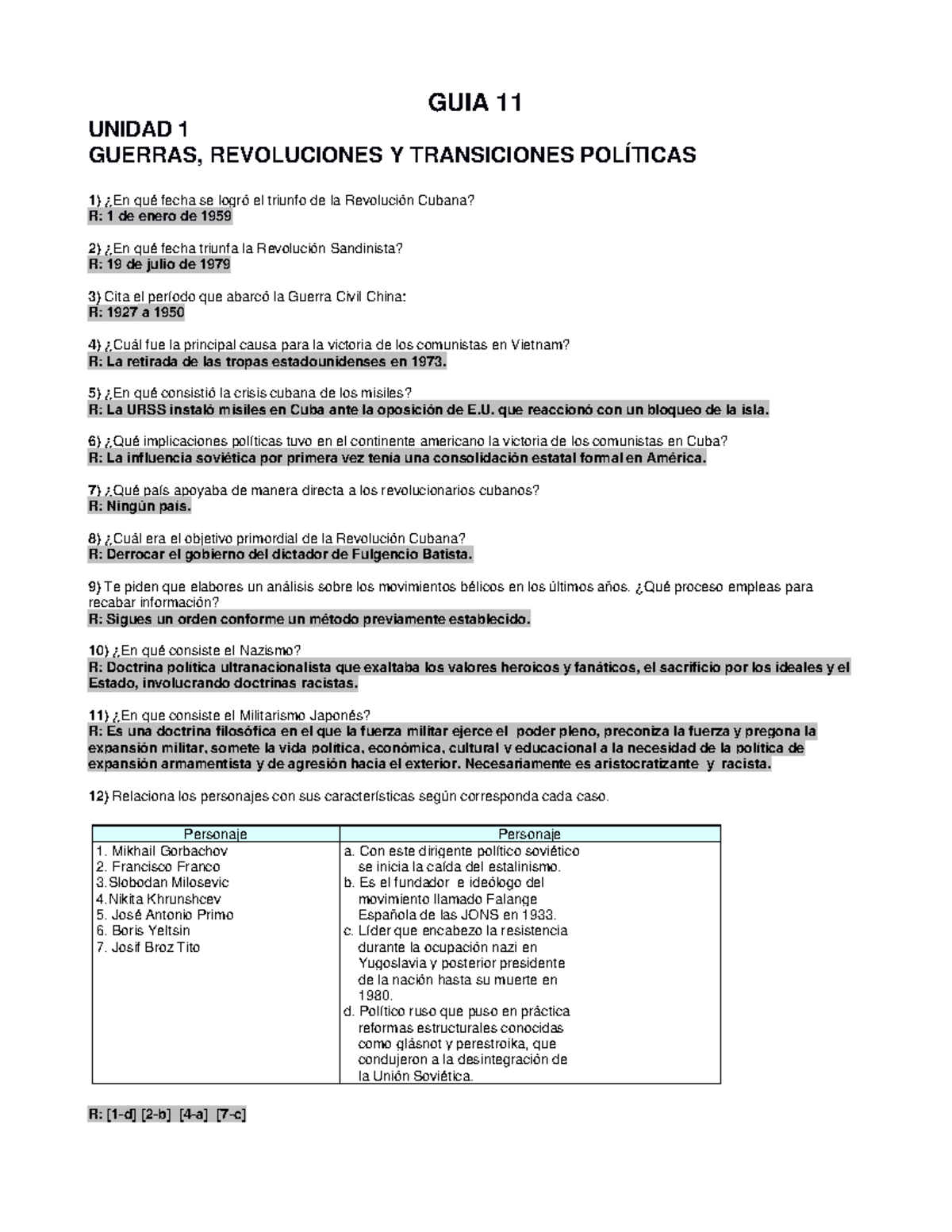 GUIA 11-1 - PREPA - GUIA 11 UNIDAD 1 GUERRAS, REVOLUCIONES Y TRANSICIONES POLÍTICAS ¿En qué ...