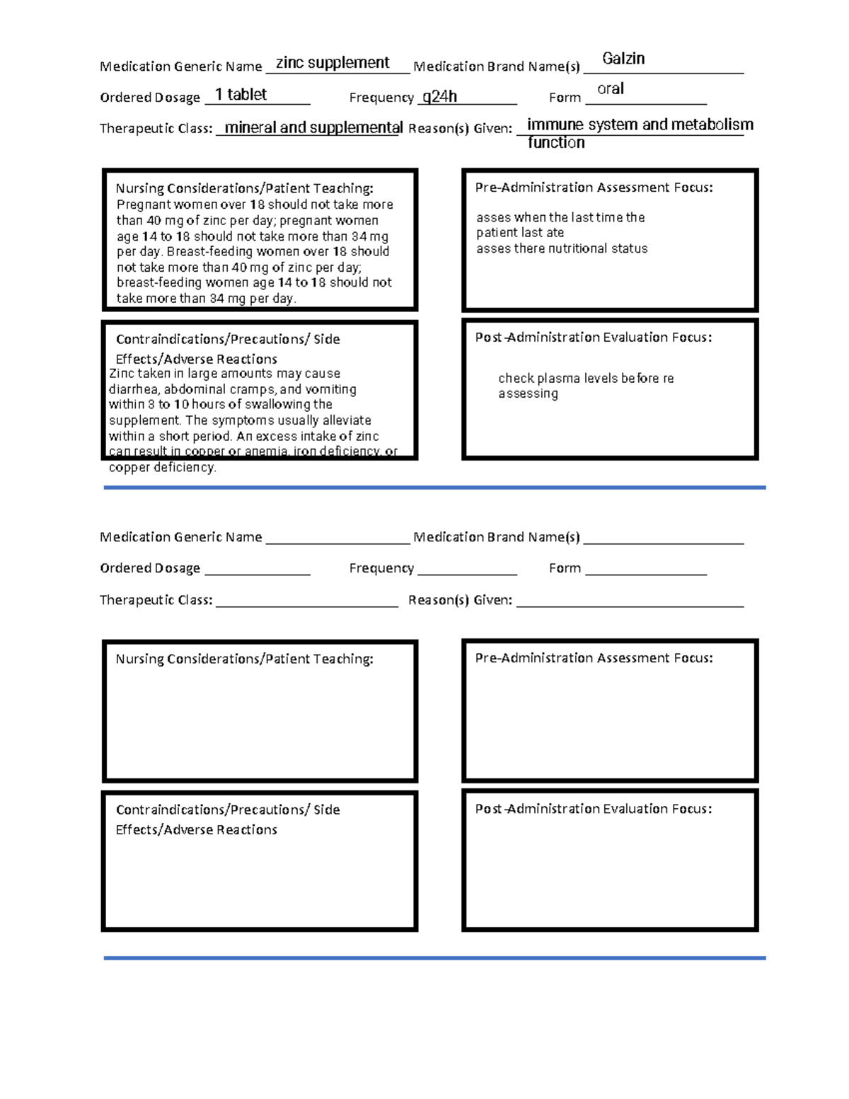 Medcard 2 - Notes - Medication Generic Name ...