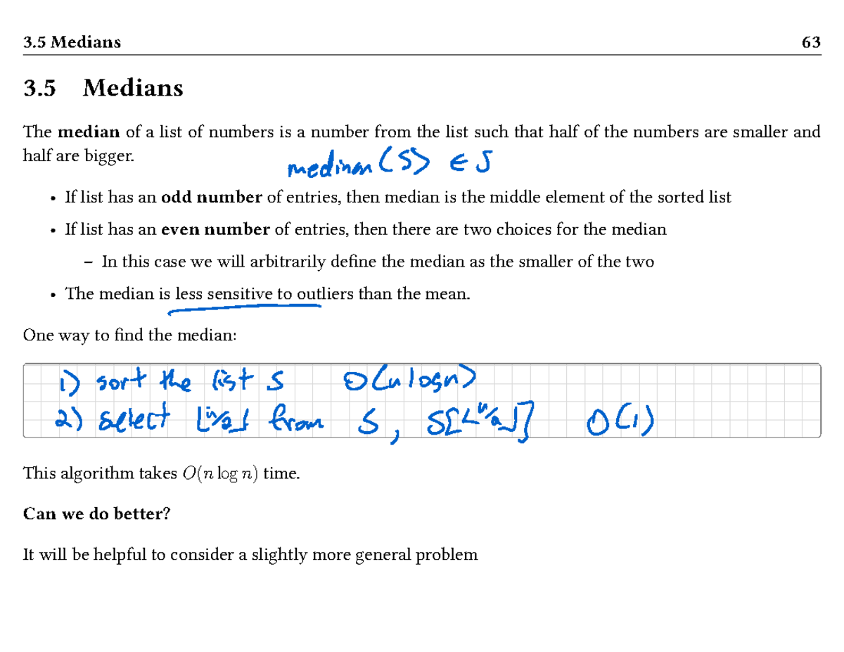 L10 (Medians and Matrix Multiplication) s2 - 3 Medians The median of a ...