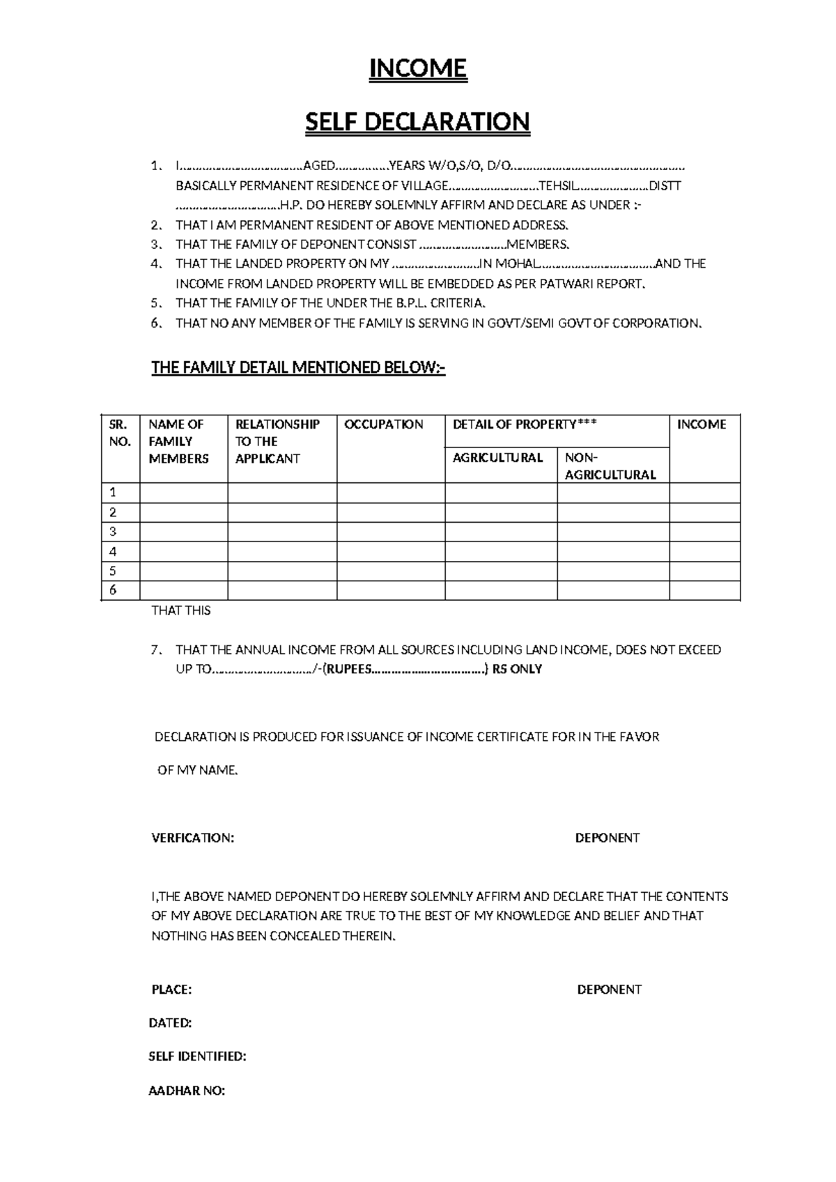 Income Declaration - Summary Currency Derivatives - INCOME SELF ...
