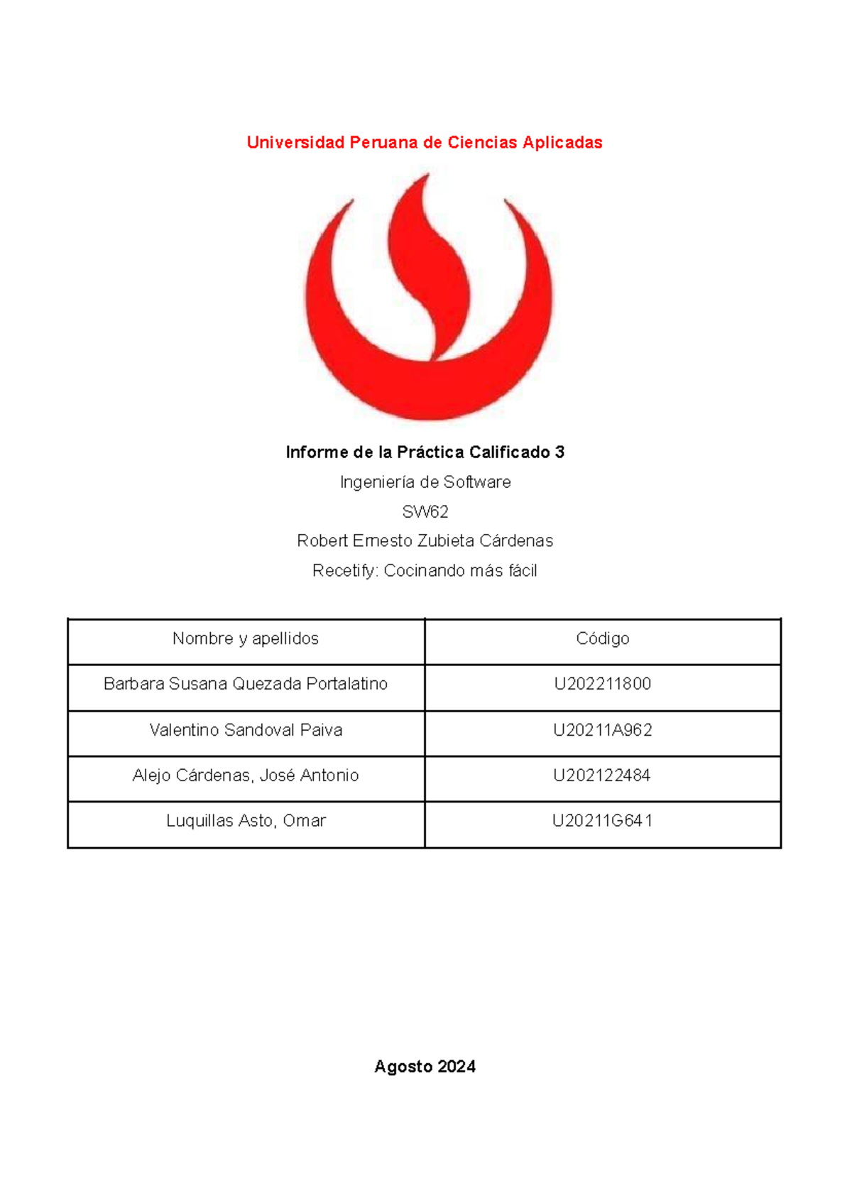 Informe SO PC3 U202211800 - Universidad Peruana de Ciencias Aplicadas Informe de la Práctica ...