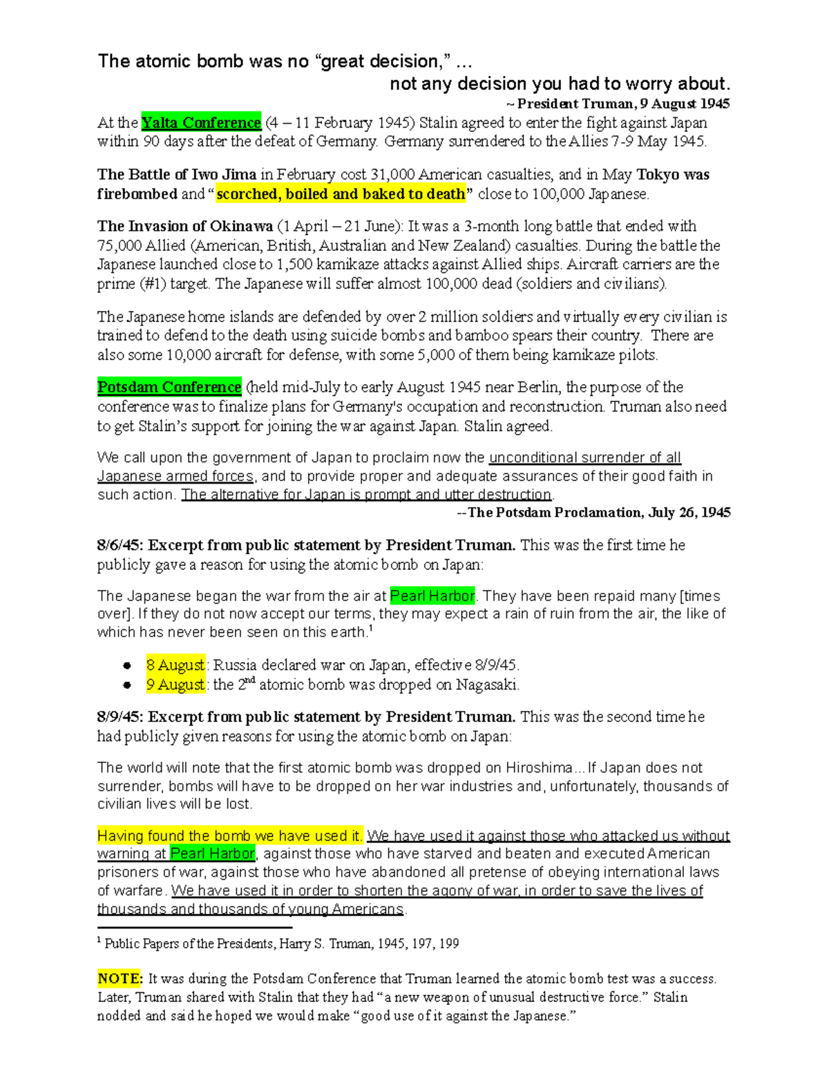 L35 A5 Napalm to the Atomic Bomb - The atomic bomb was no