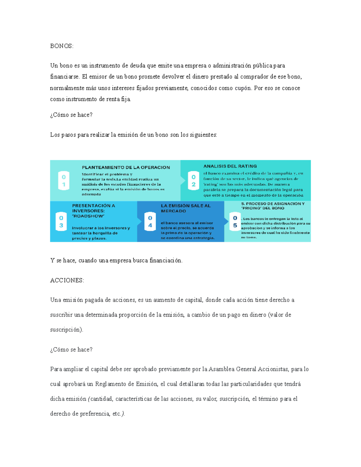 Bonos y acciones - BONOS: Un bono es un instrumento de deuda que emite ...