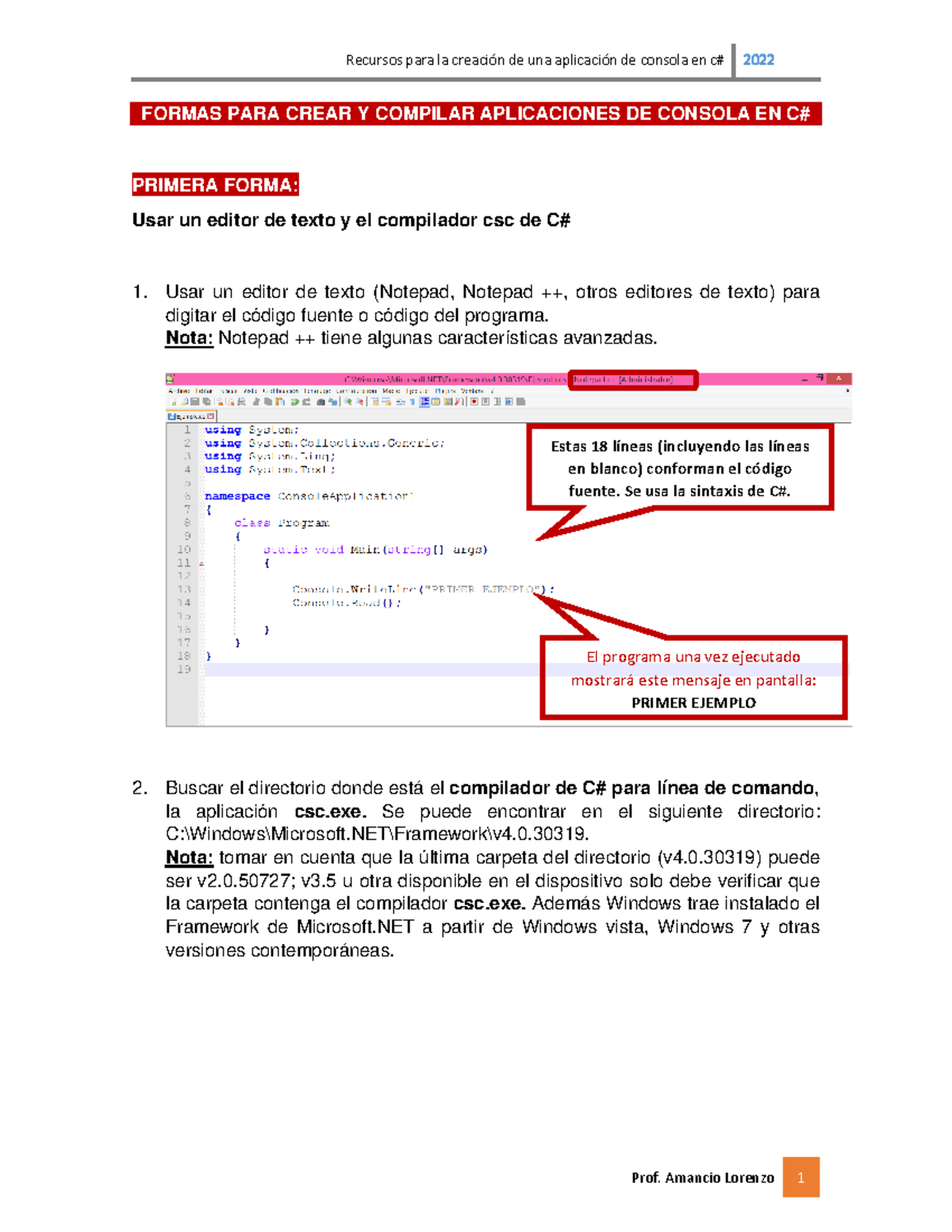 Recursos para crear aplicaciones de consola en C# - FORMAS PARA CREAR Y ...