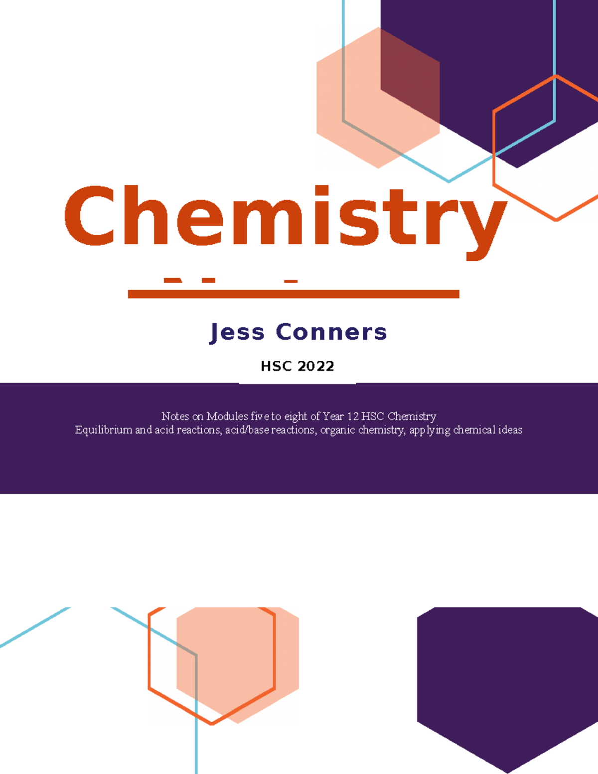 Entire chem course notes - Chemistry Notes HSC 2022 Jess Conners Notes ...
