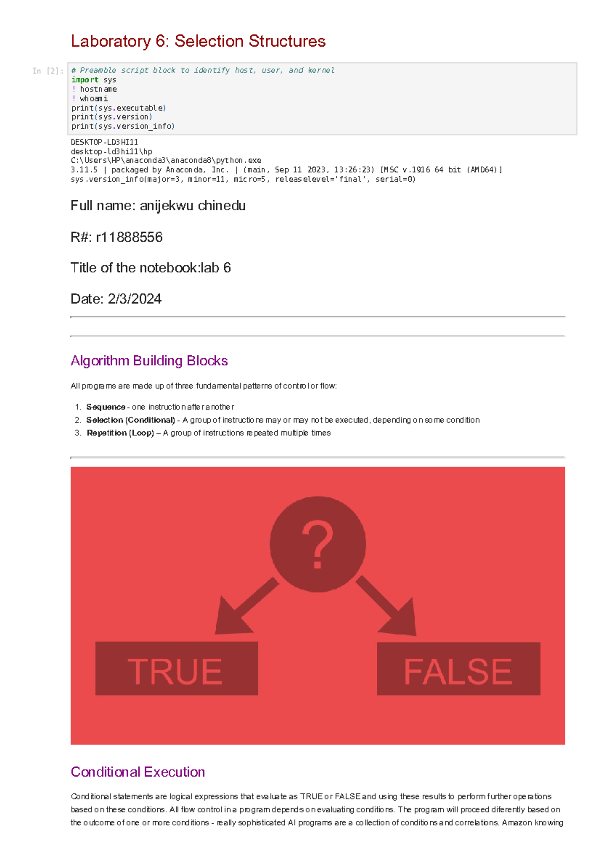 Lab6 - kljnlnl - Laboratory 6: Selection Structures ####### DESKTOP-LD3HI desktop-ld3hi11\hp ...