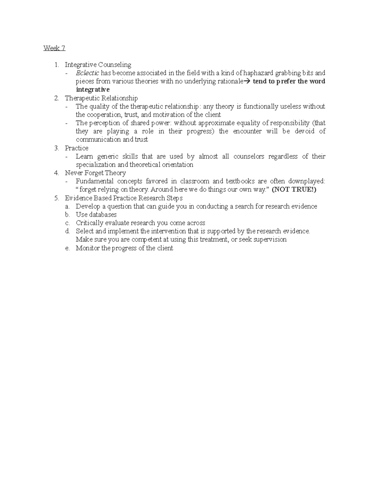 2021-intro to counseling(cou2000 )-lecture notes week7 - Week 7 ...
