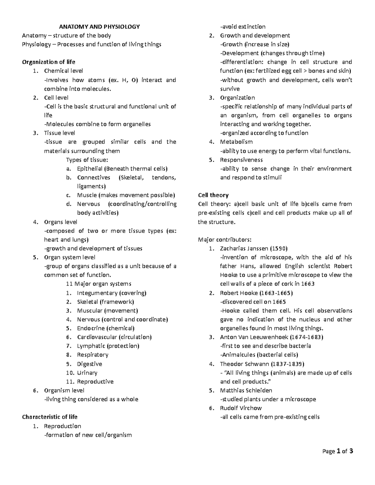 Intro Anatomy and Physiology - BS Psychology - PUP - Studocu