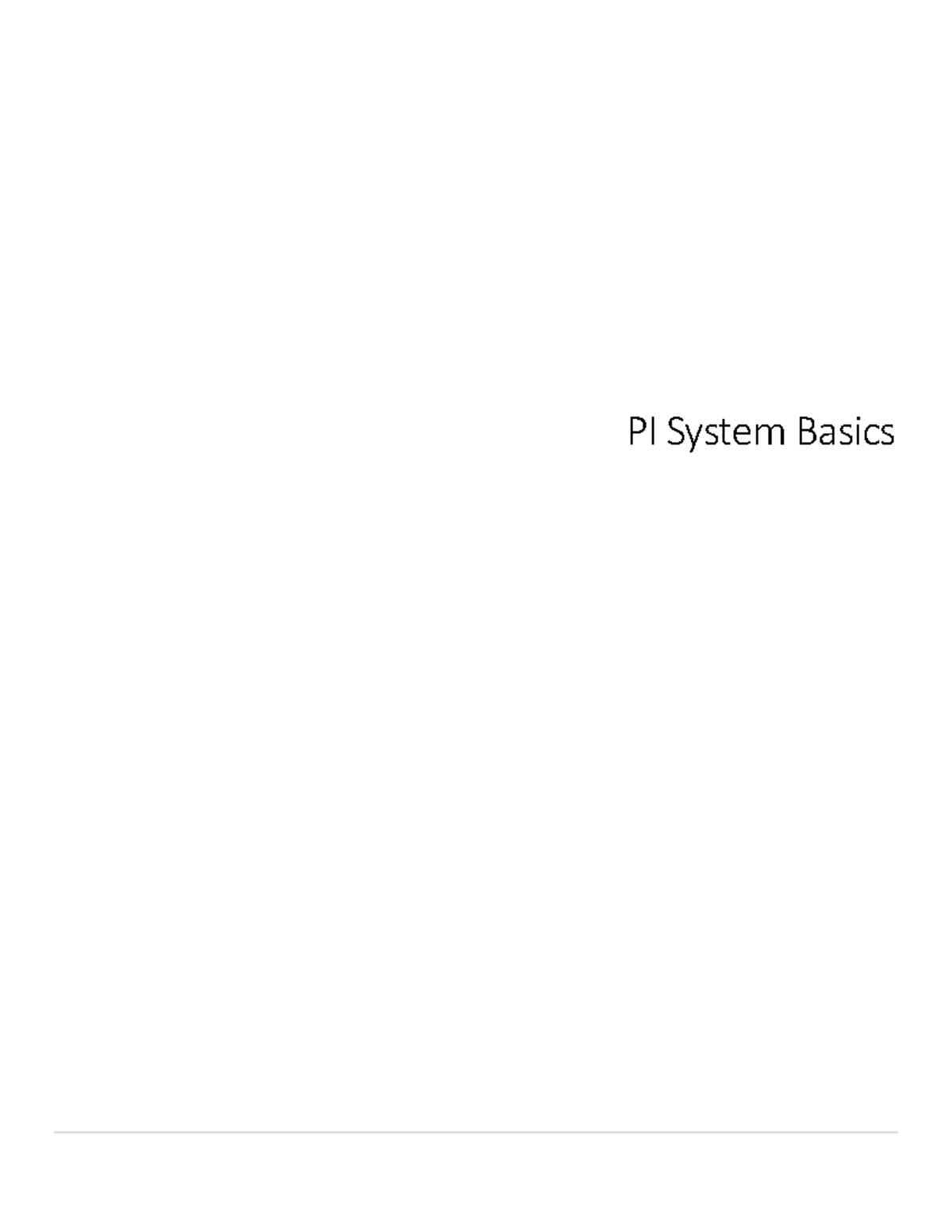 PI System Basics - Example - PI System Basics Operational ...