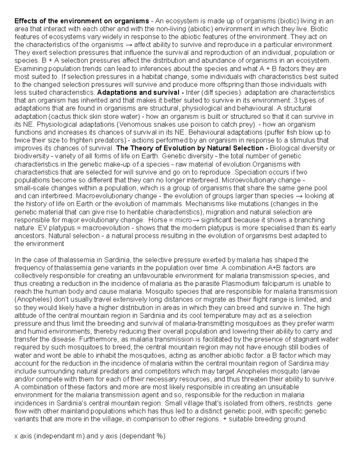 Notes Practise Material Effects Of The Environment On Organisms