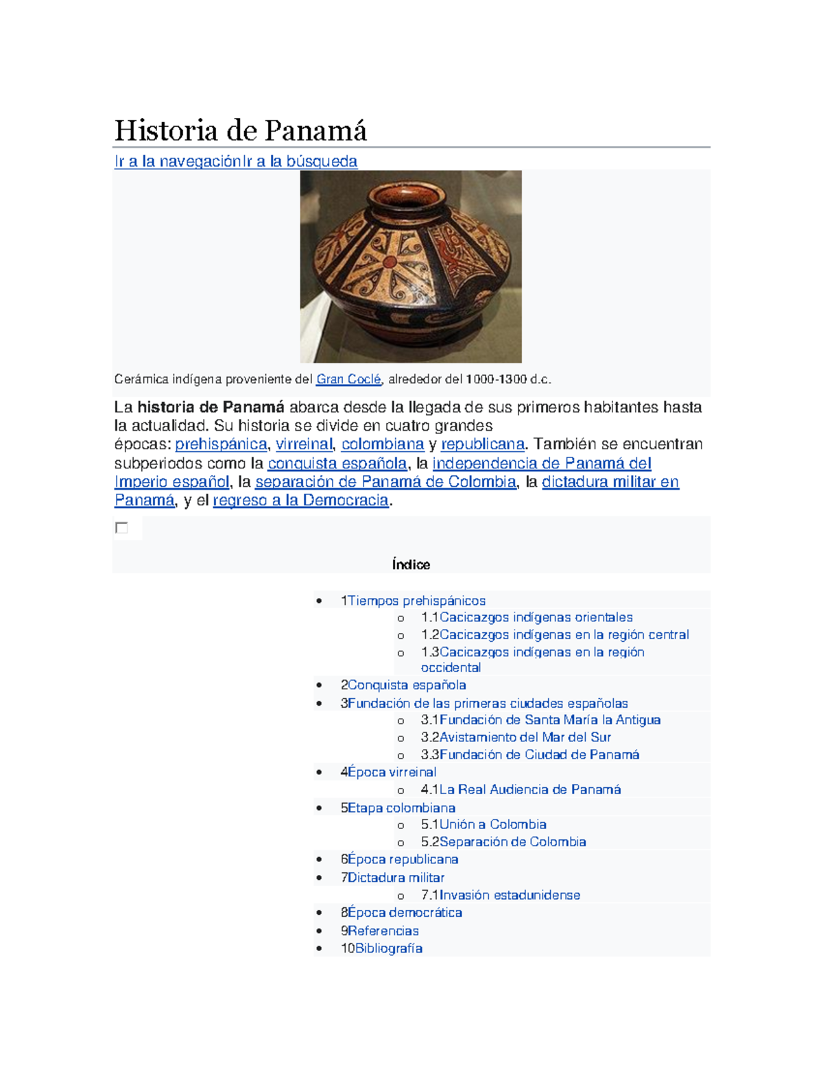 Historia de Panamá: Tiempos prehispánicos, conquista española ...