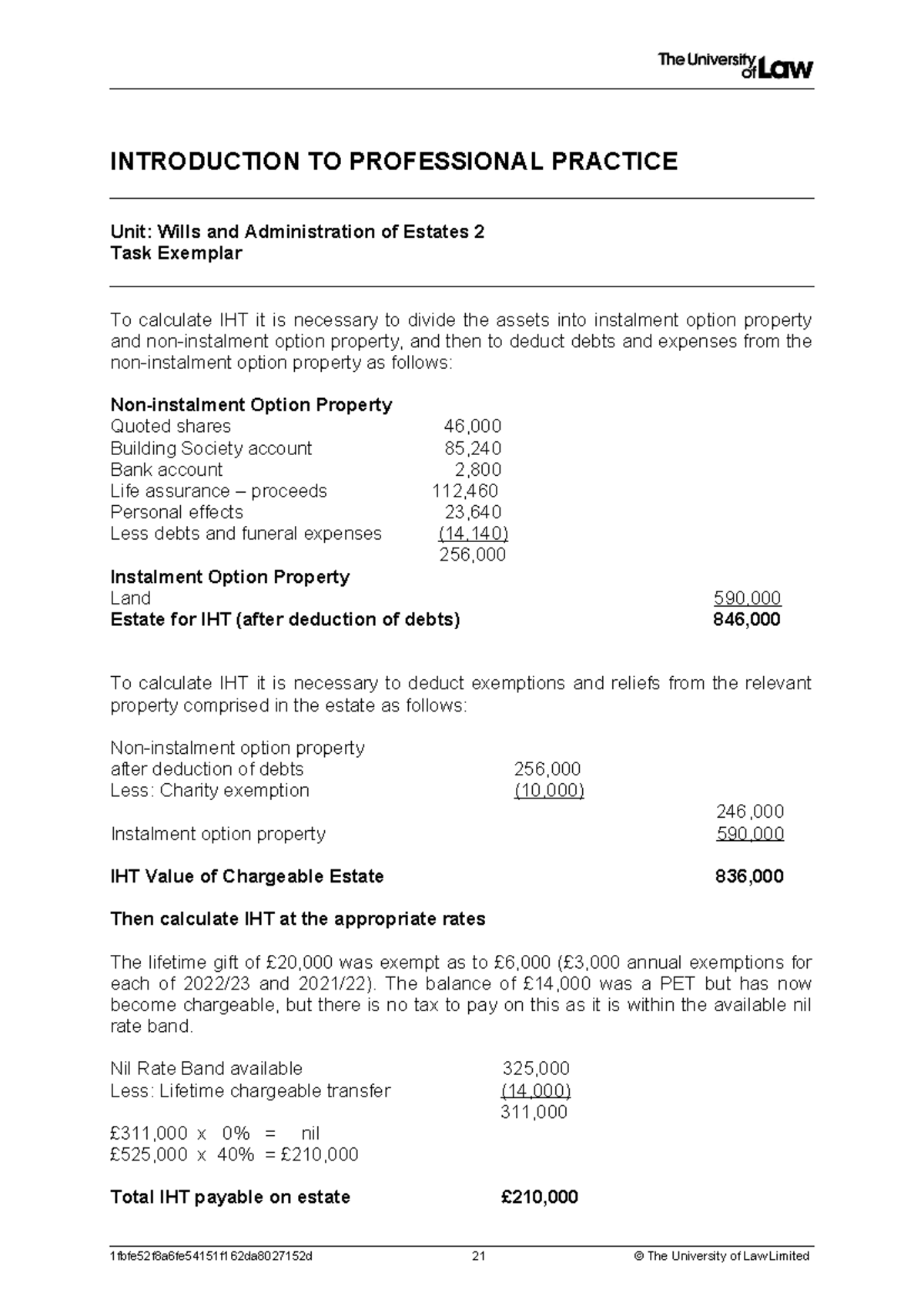 IPP Wills 2 exemplar - INTRODUCTION TO PROFESSIONAL PRACTICE Unit ...
