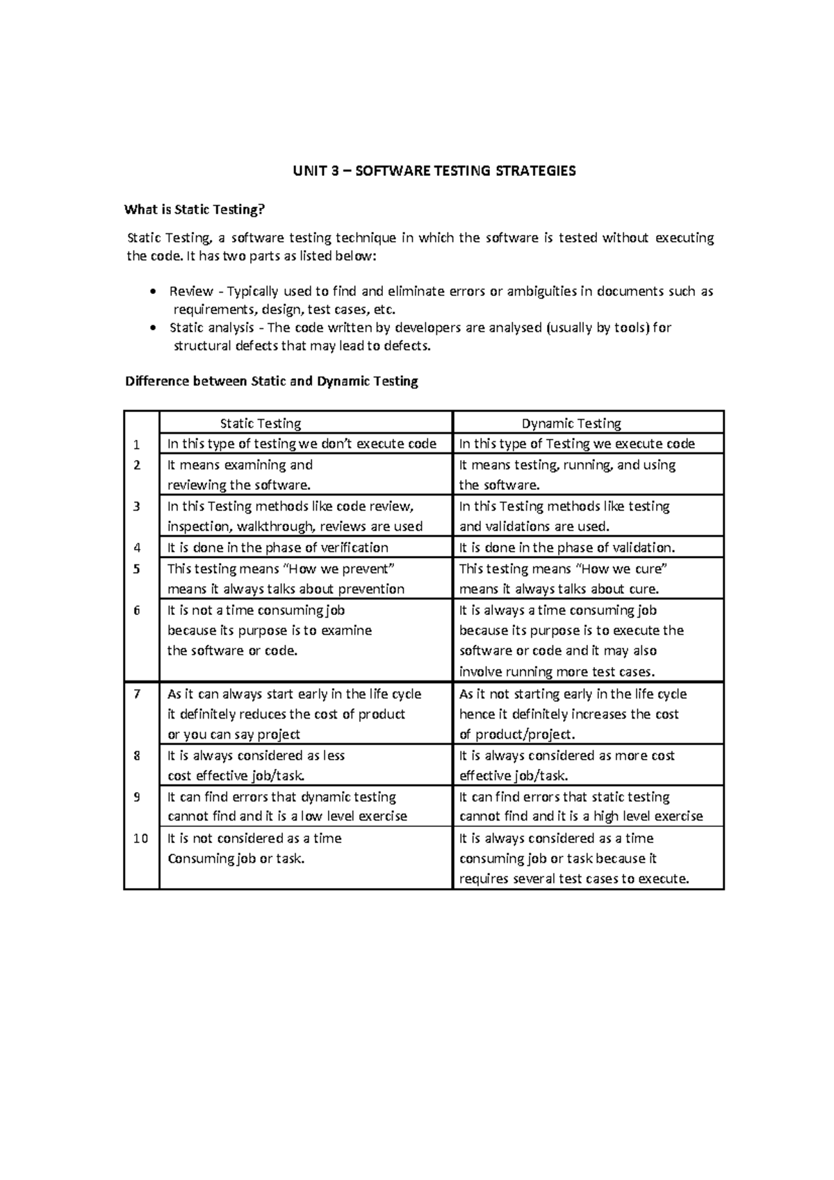 Software Testing Strategies Notes - UNIT 3 – SOFTWARE TESTING ...