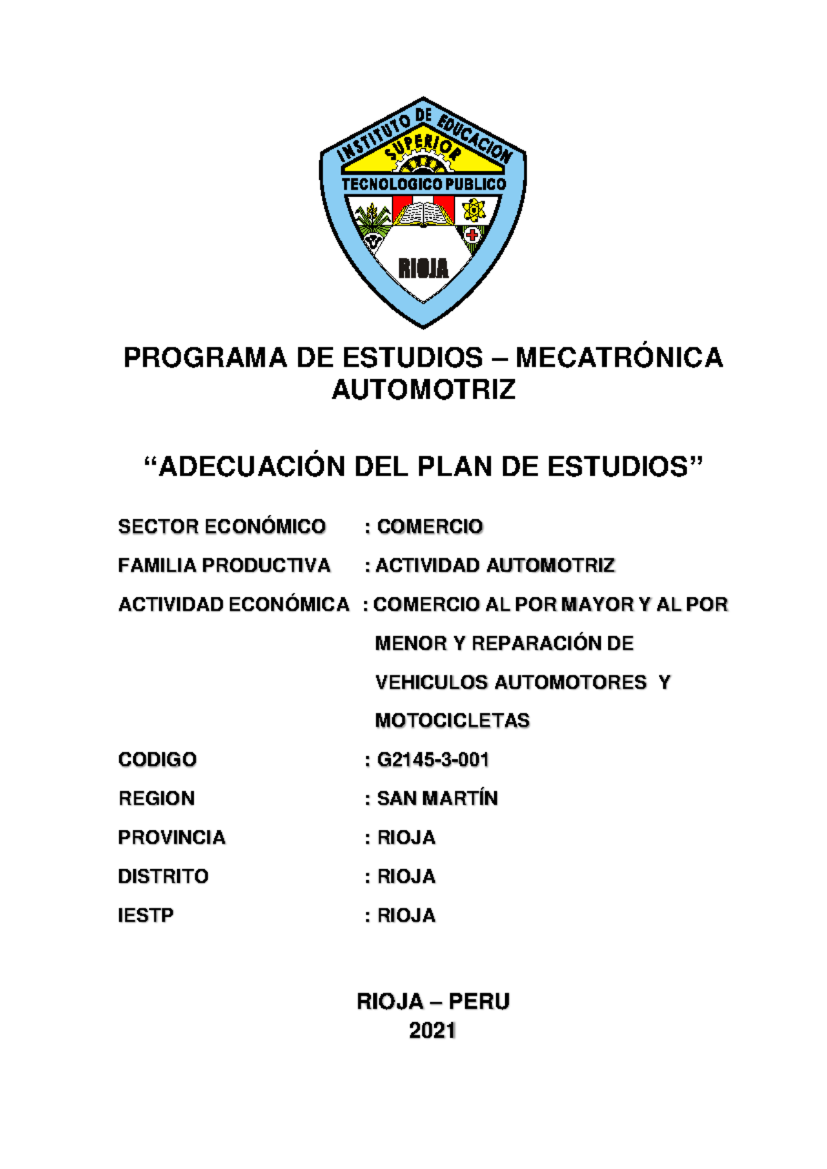 Mecatronica Automotriz - PROGRAMA DE ESTUDIOS – MECATRÓNICA AUTOMOTRIZ ...