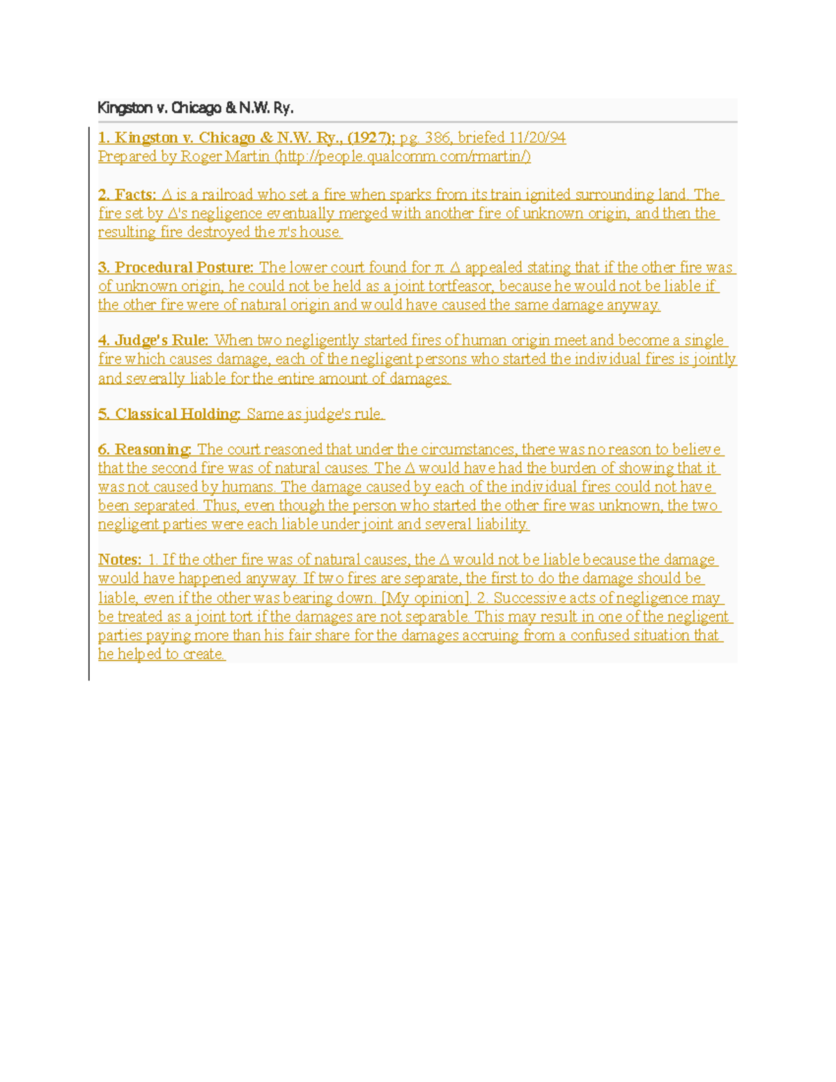 Kingston v. Chicago - This could help those who are trying to ...