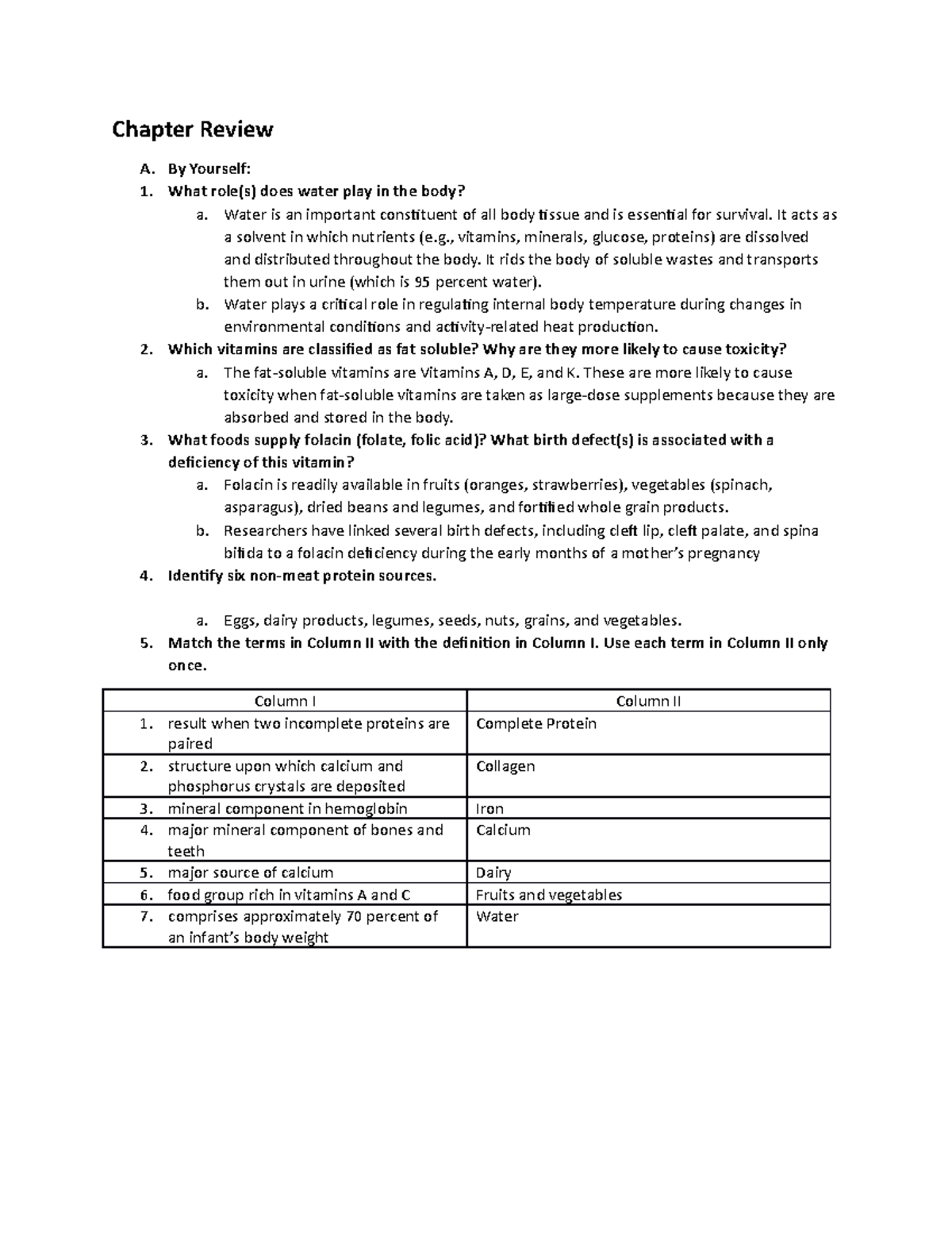 Review Questions - Chapter 14 Weekly Assignment - Chapter Review A. By Yourself: What role(s ...