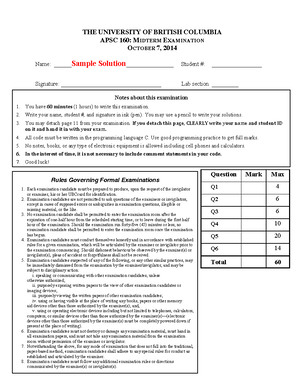 APSC160 Midterm 1 - APSC 160 MIDTERM 1 Review Package UBC Engineering Undergraduate Society ...