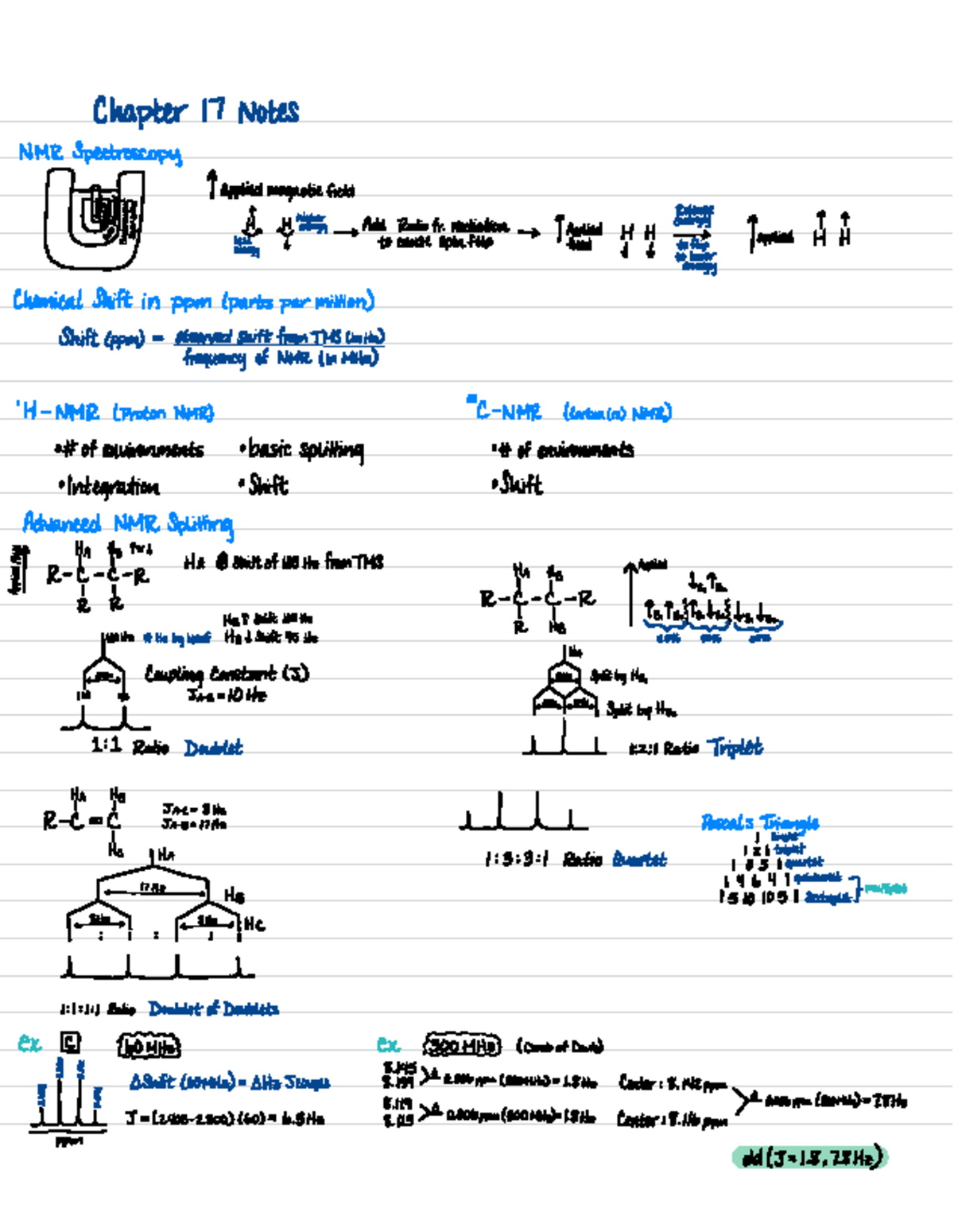 O Chem Chapter 17 Notes - NMR Spectroscopy (MAIN) -Chemical Shift in ...