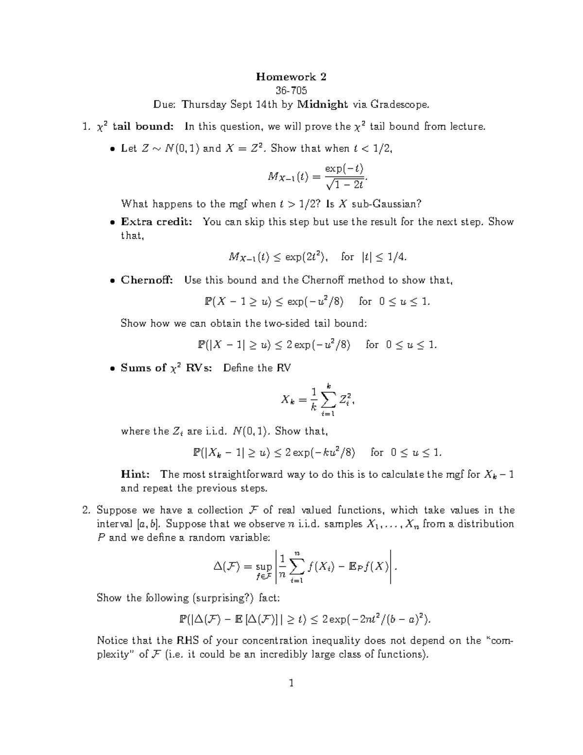 Homework 2 - Homework 2 36- Due: Thursday Sept 14th by Midnight via ...