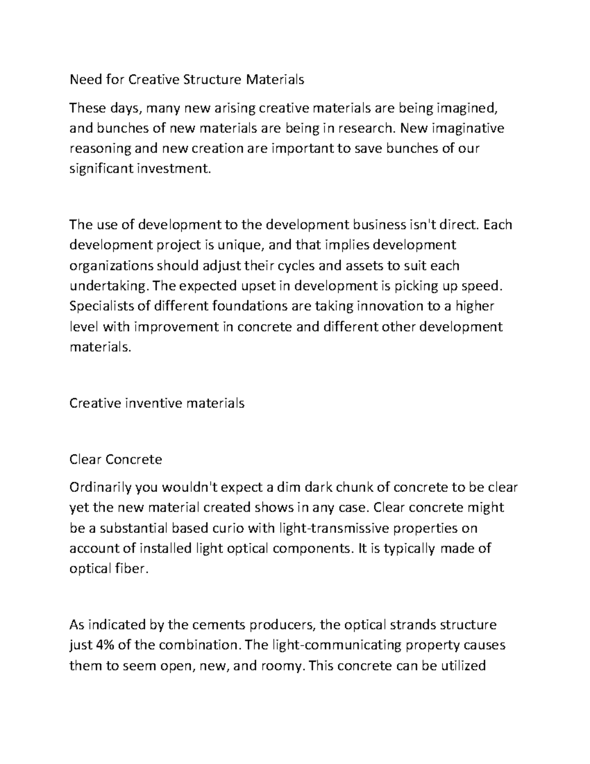 Document (35) - Useful notes - Need for Creative Structure Materials ...