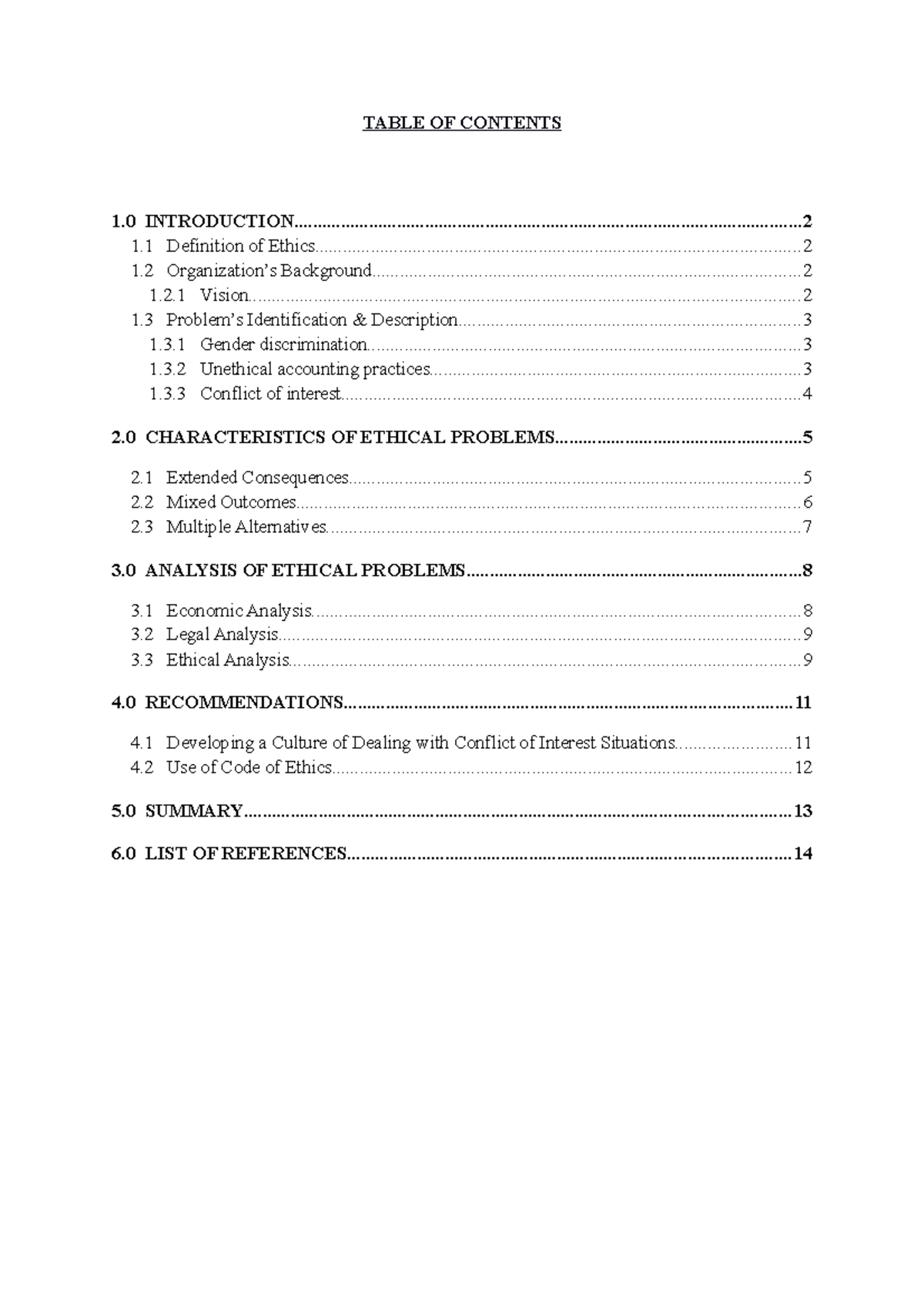 Professional Ethics - TABLE OF CONTENTS 1 - Studocu