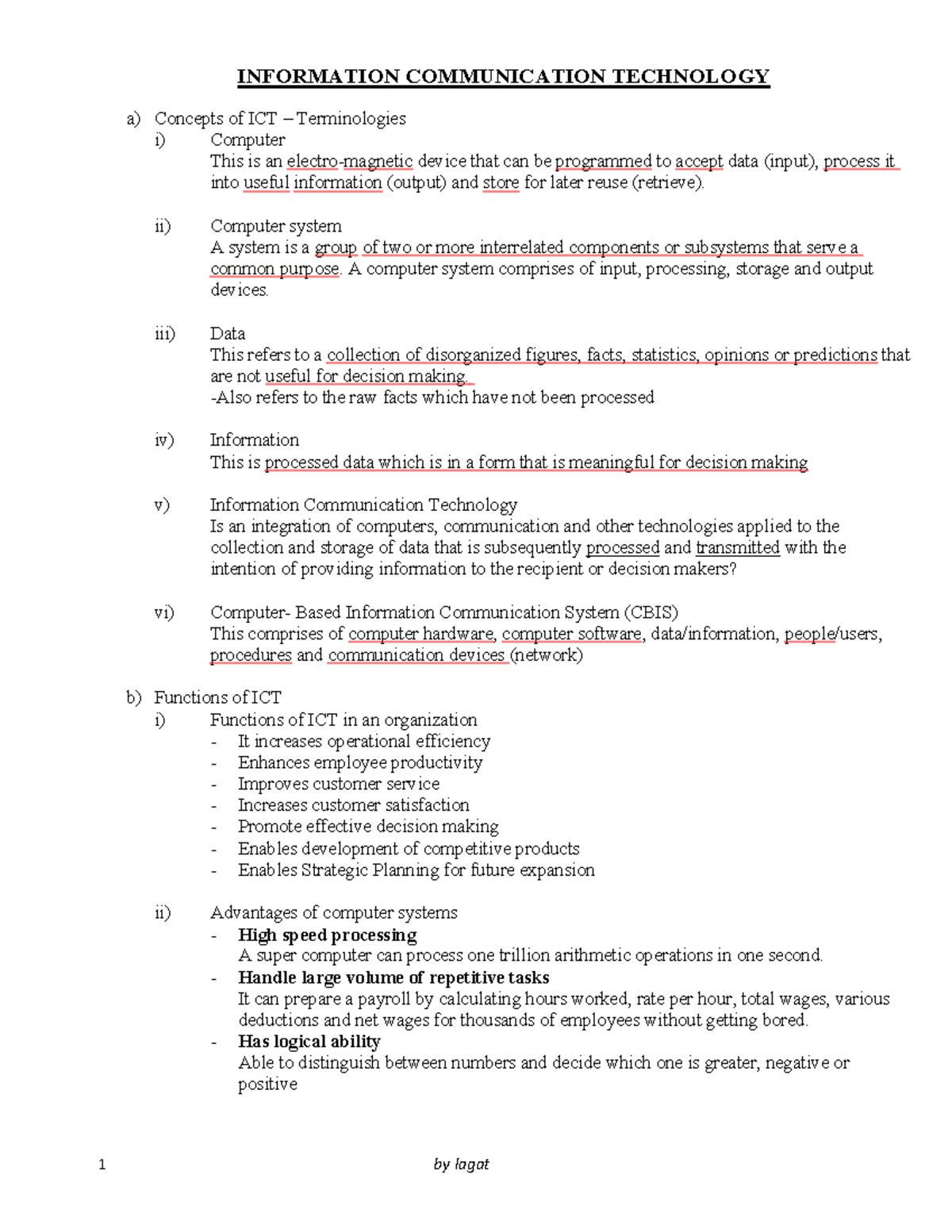 ICT Notes-1 - Practice materials - 1 by lagat INFORMATION COMMUNICATION ...