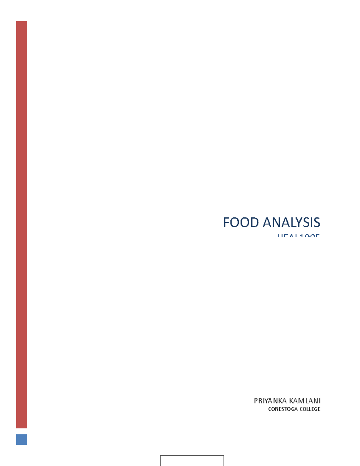 Food Analysis Assignment 1st - HEAL1095 Fall 2018 FOOD ANALYSIS ...