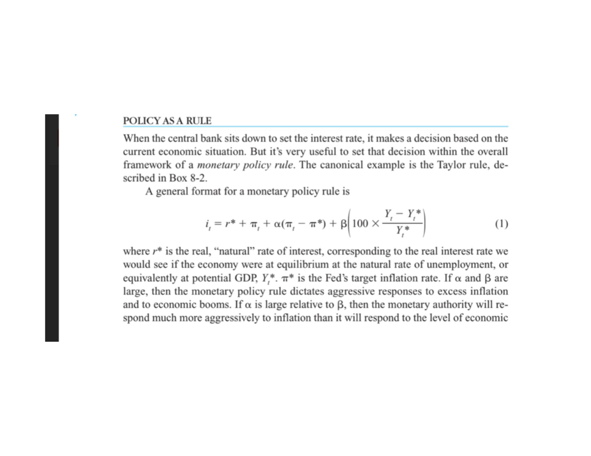Policy as a rule - MACRO ECONOMICS - Studocu