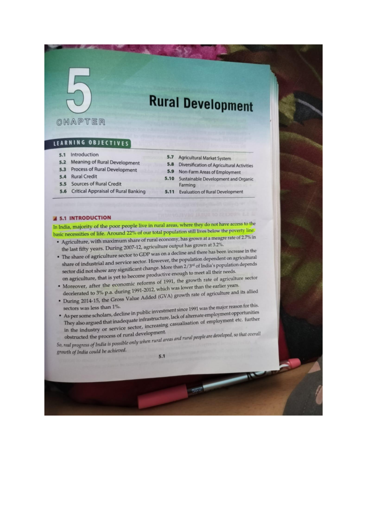 Ch-5 IED highligted - HIGHLTED MAIN CONTENT - 5 Rural Development CHAPTER LEARNING OBJECTIVES 5 ...